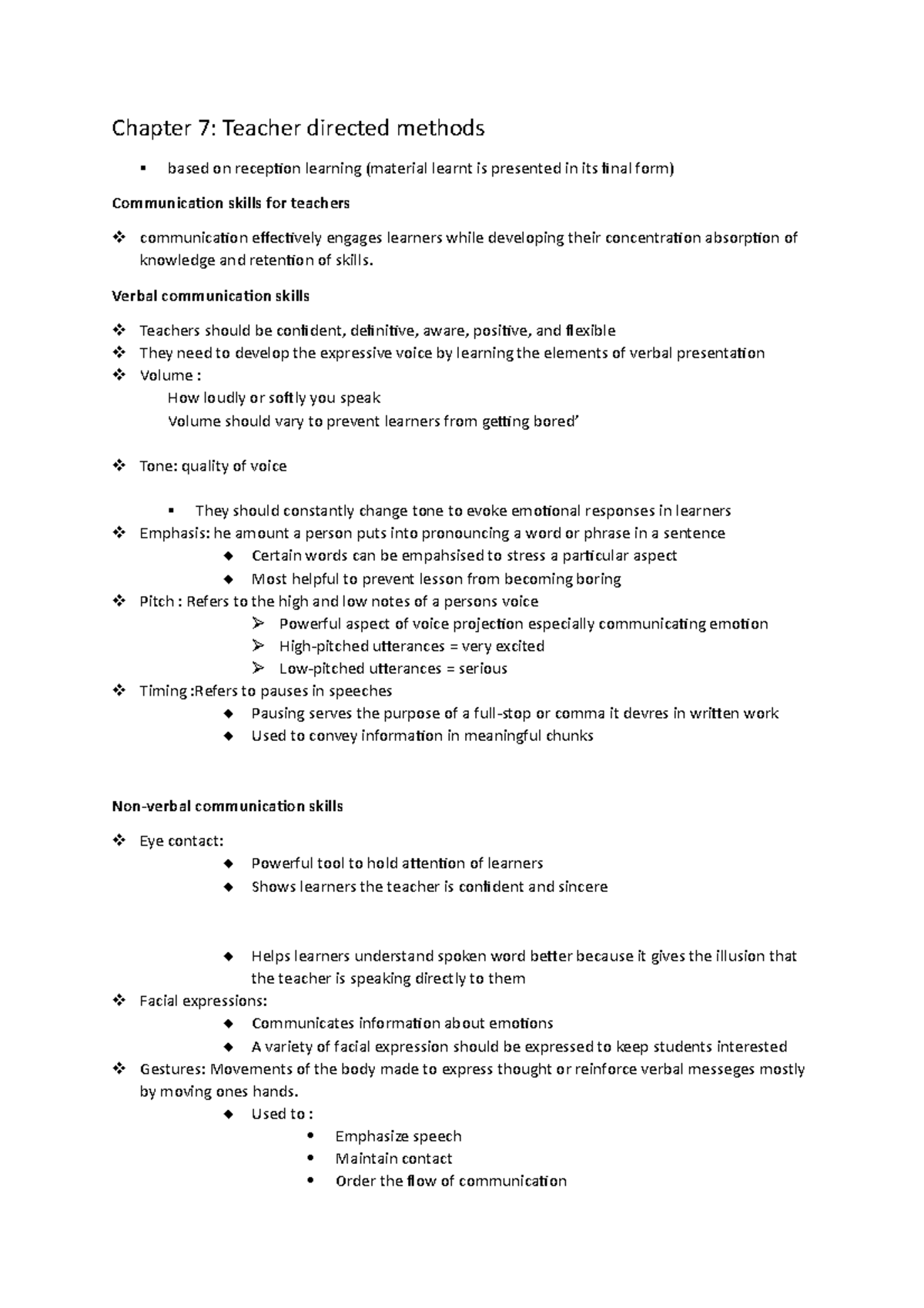 Chapter 7 - Teacher centred method - Chapter 7: Teacher directed ...