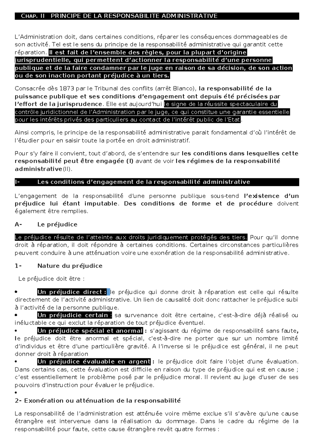 Principe De Responsabilité Administrative Chap Ii Principe De La Responsabilite 