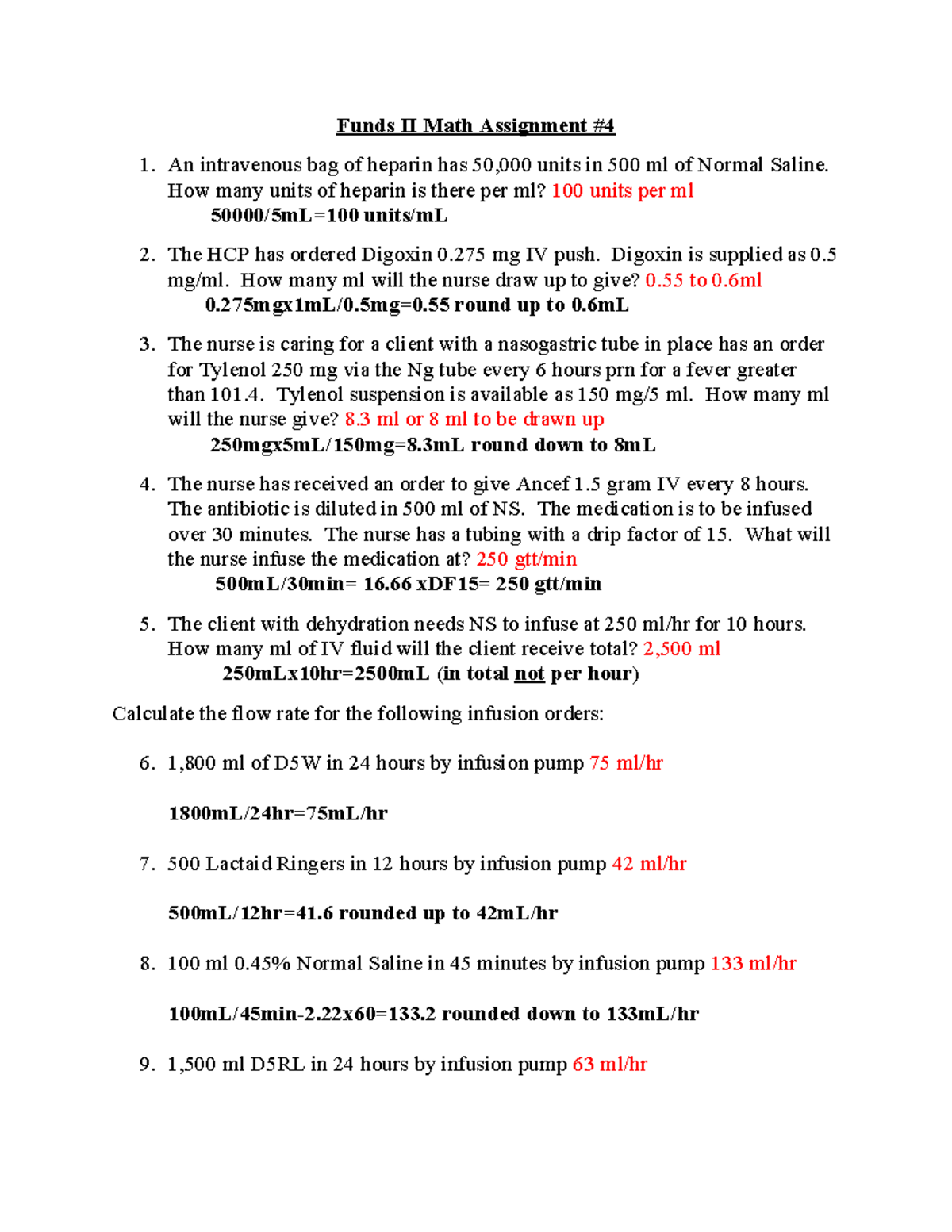 Midterm Math review - Math # 4-1 - Funds II Math Assignment # An ...
