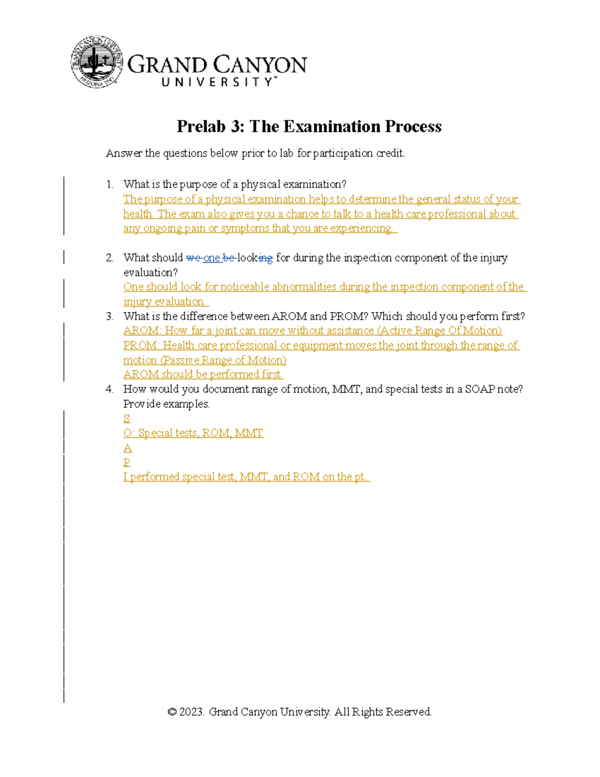 Prelab 3- Examination Process - Prelab 3: The Examination Process ...