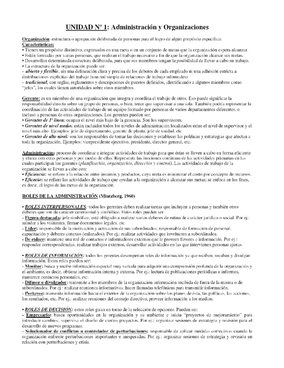 Resumen Administración - Introducción a la Administración - Studocu