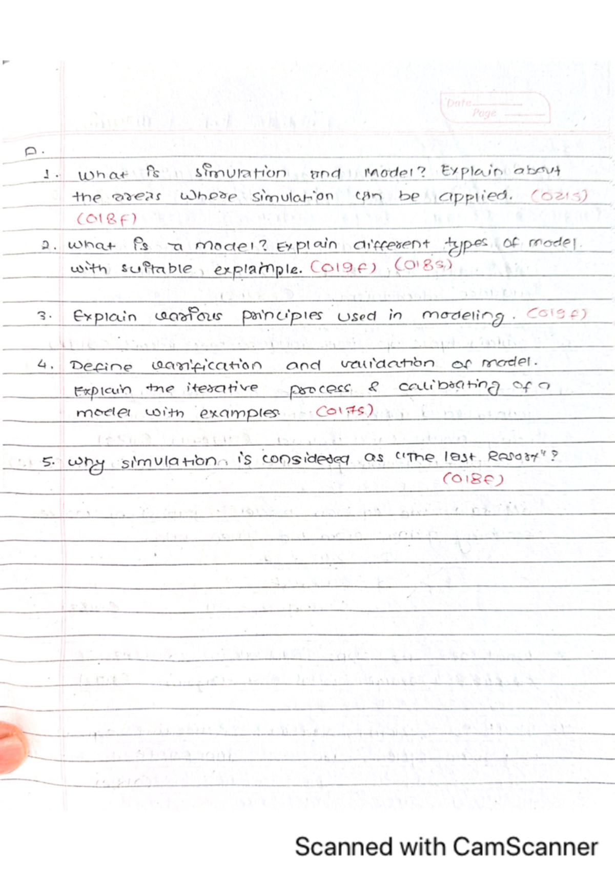 Simulation and modeling - Date Page D. 1. what is simulation and model? Explain about the areas ...