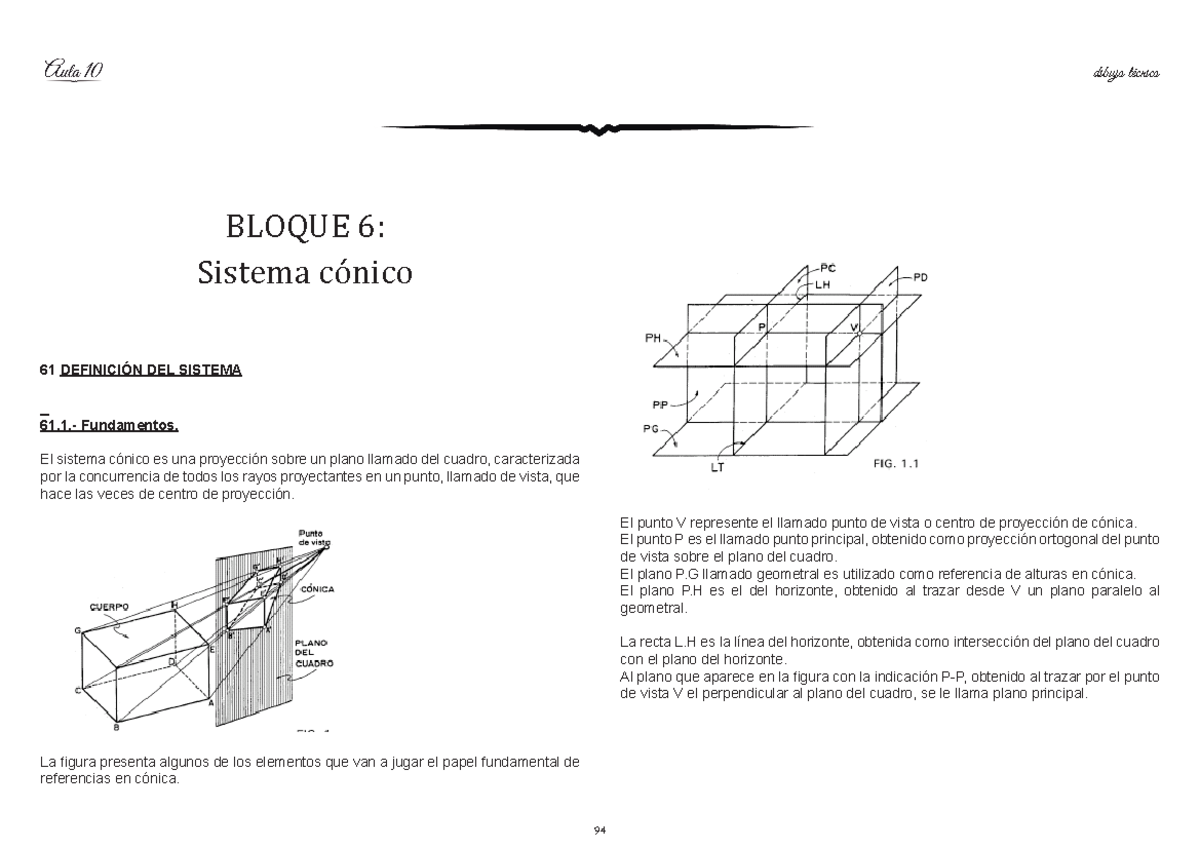 PERSPECTIVA CÓNICA - dibujo técnico 61 DEFINICIÓN DEL SISTEMA 61 ...