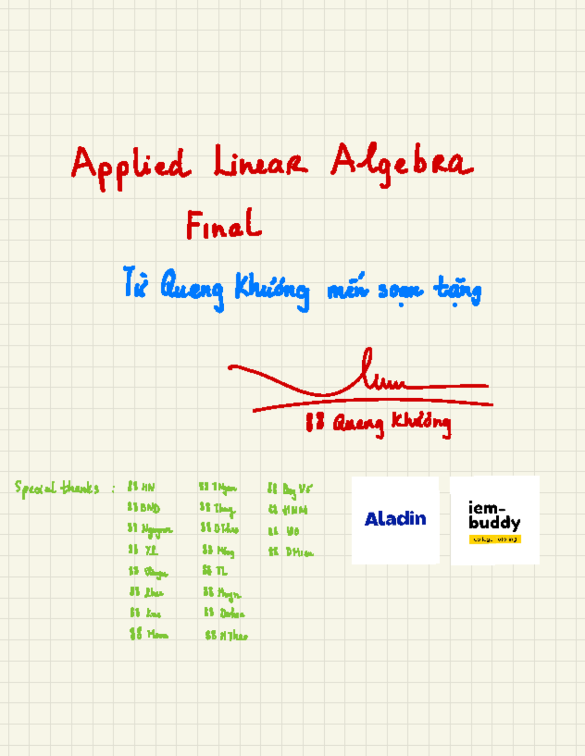 Linear- Aladin - .asasdfasdf - ####### Applied Linear Algebra Final T ...