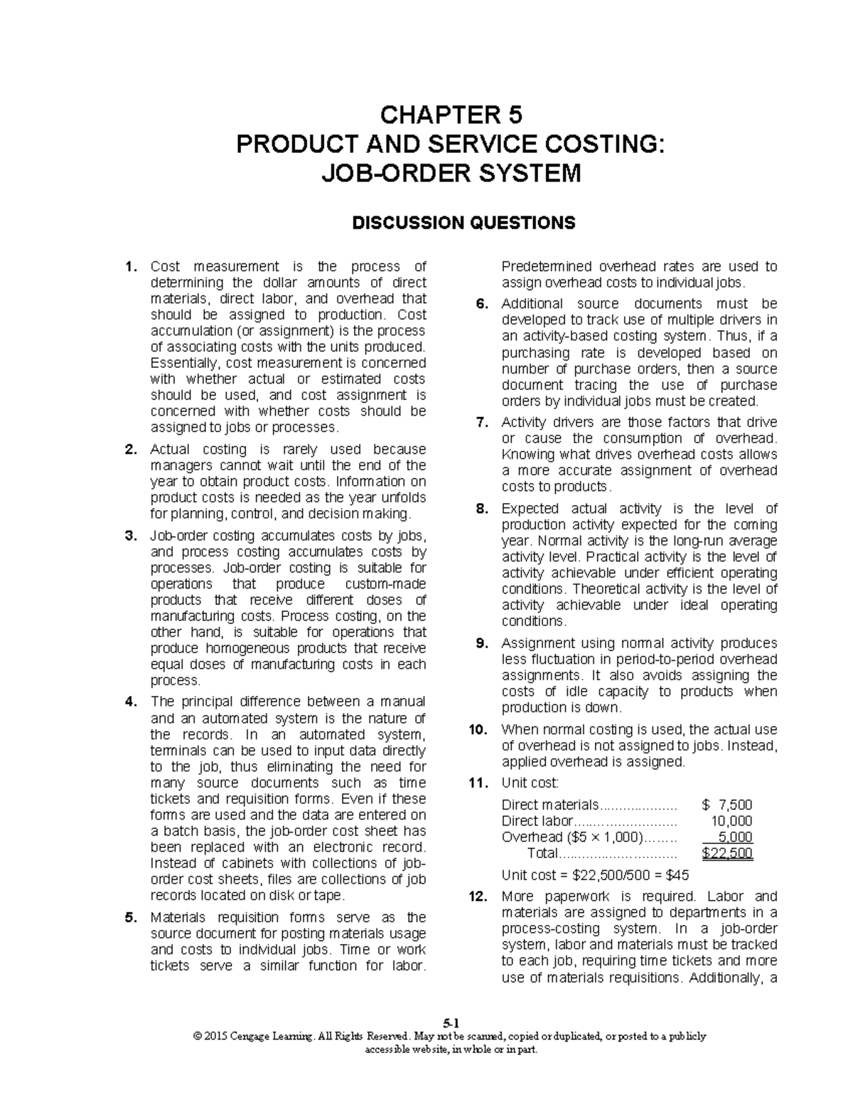Inbound 2933674194504840326 - CHAPTER 5 PRODUCT AND SERVICE COSTING: JOB-ORDER SYSTEM DISCUSSION ...