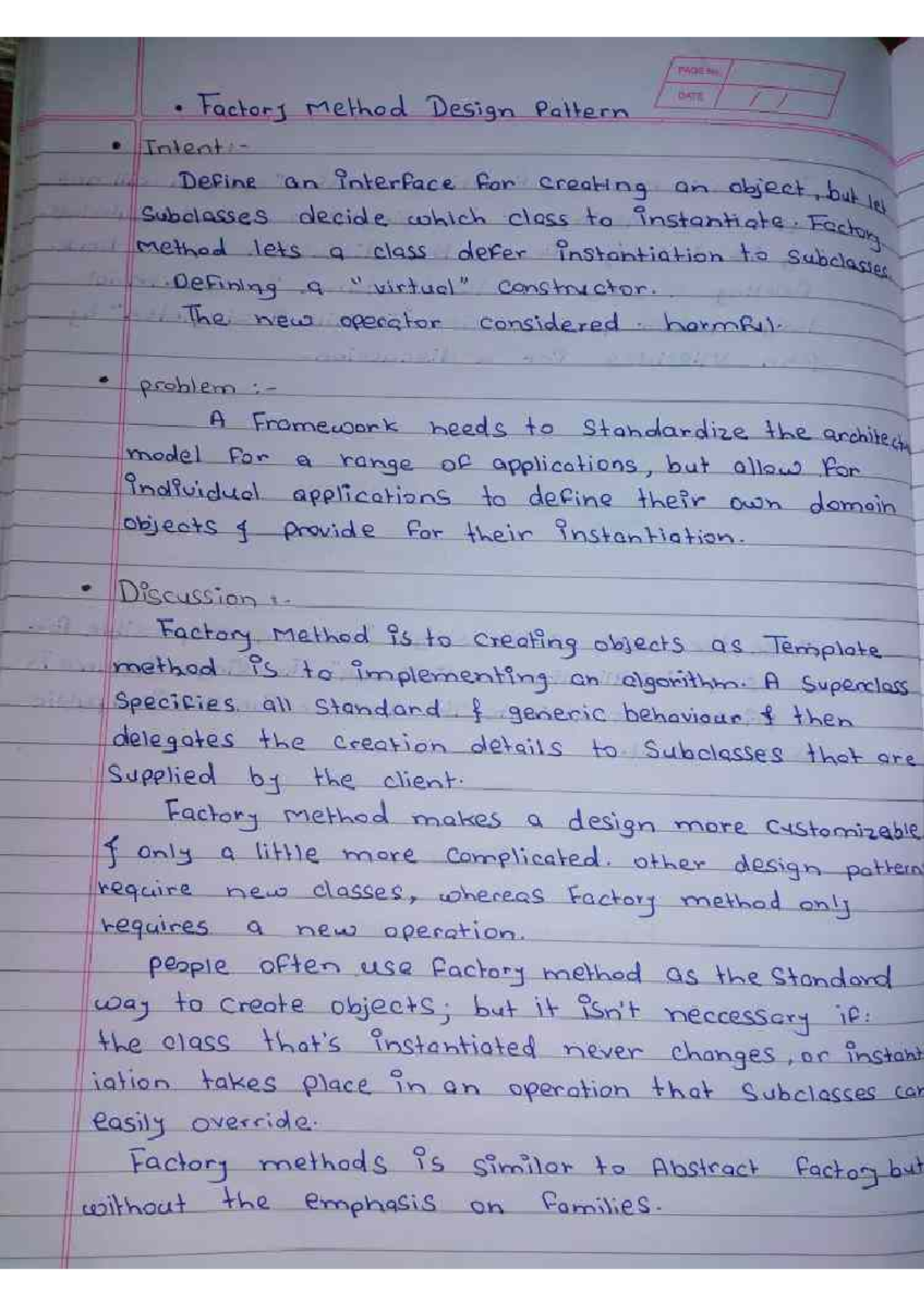 Sa Activity Type Of Design Pattern Factory Method Factory Method