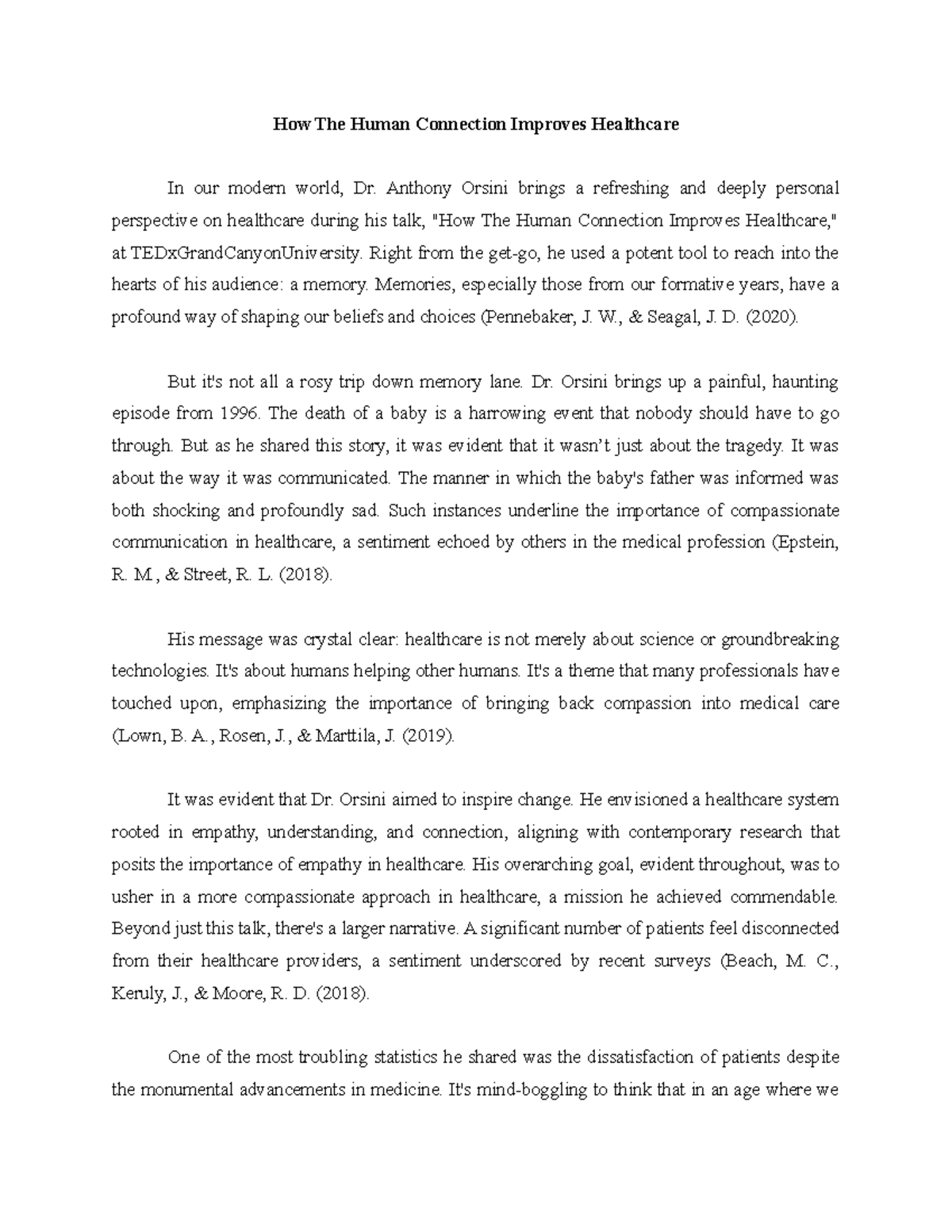 How The Human Connection Improves Healthcare - Anthony Orsini brings a ...