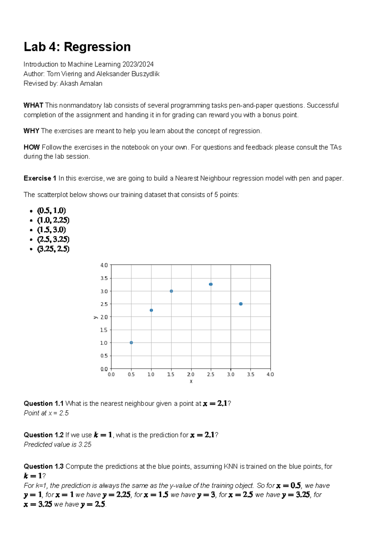 Lab 4 (Regression) - College - Lab 4: Regression Introduction to Machine Learning 2023/ Author ...