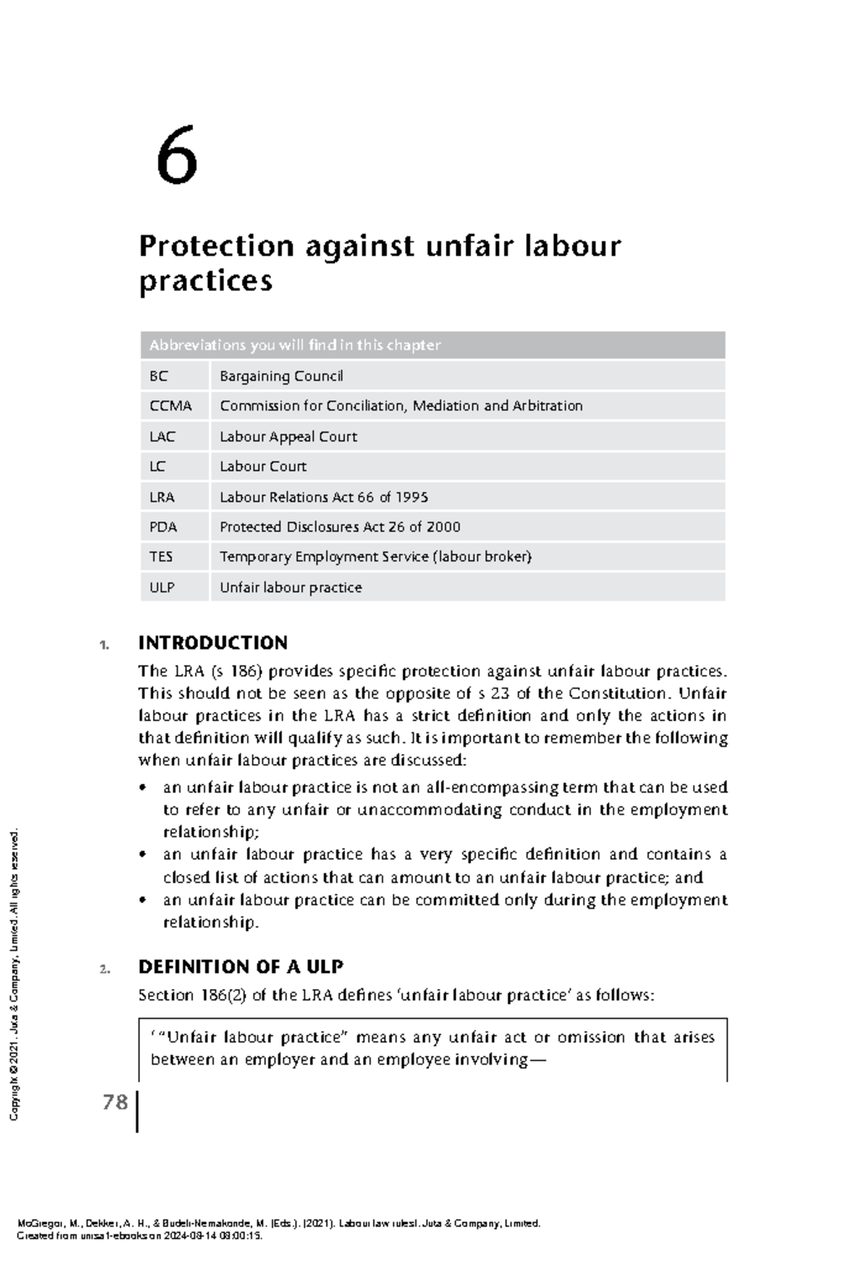 Labour Law Rules - (Part A Individual Labour Law ) - 78 6 Protection ...