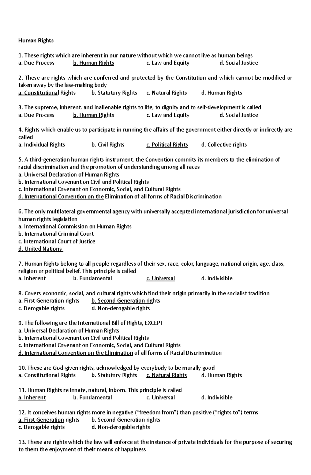 Human-Rights-Questions 22Jun23 - Human Rights These rights which are ...