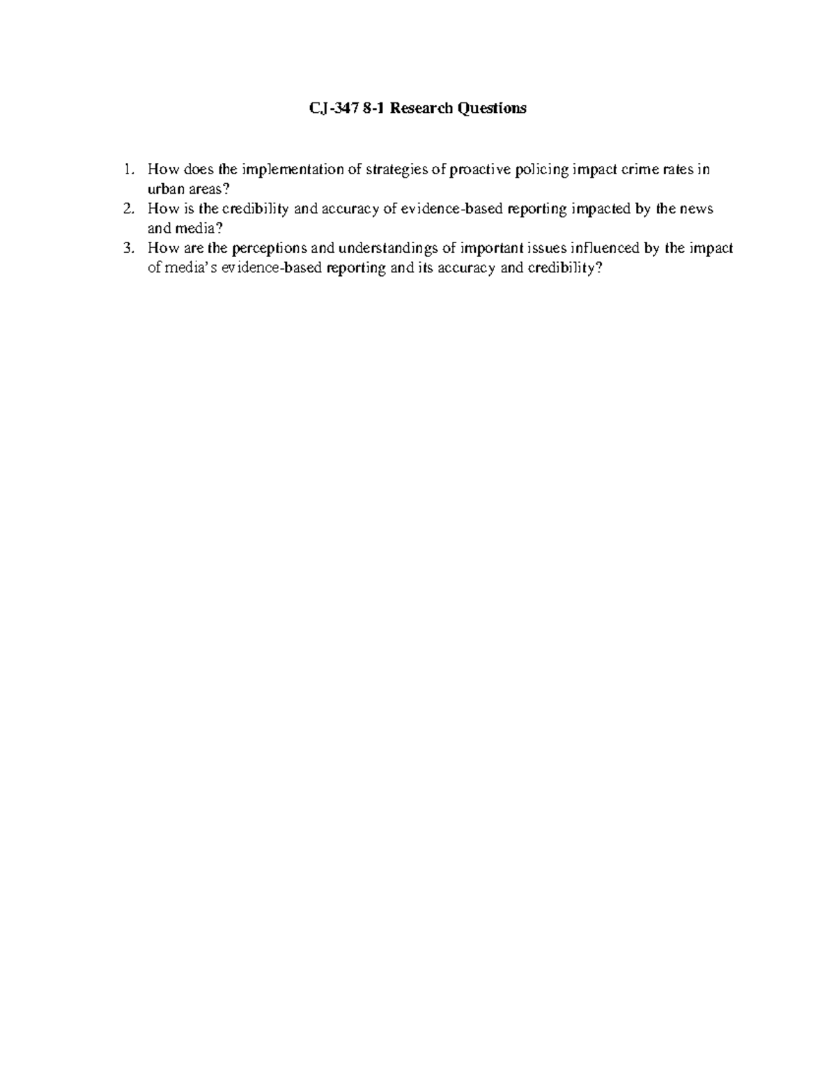 CJ 347 Module 8 research questions - CJ-347 - CJ-347 8-1 Research ...
