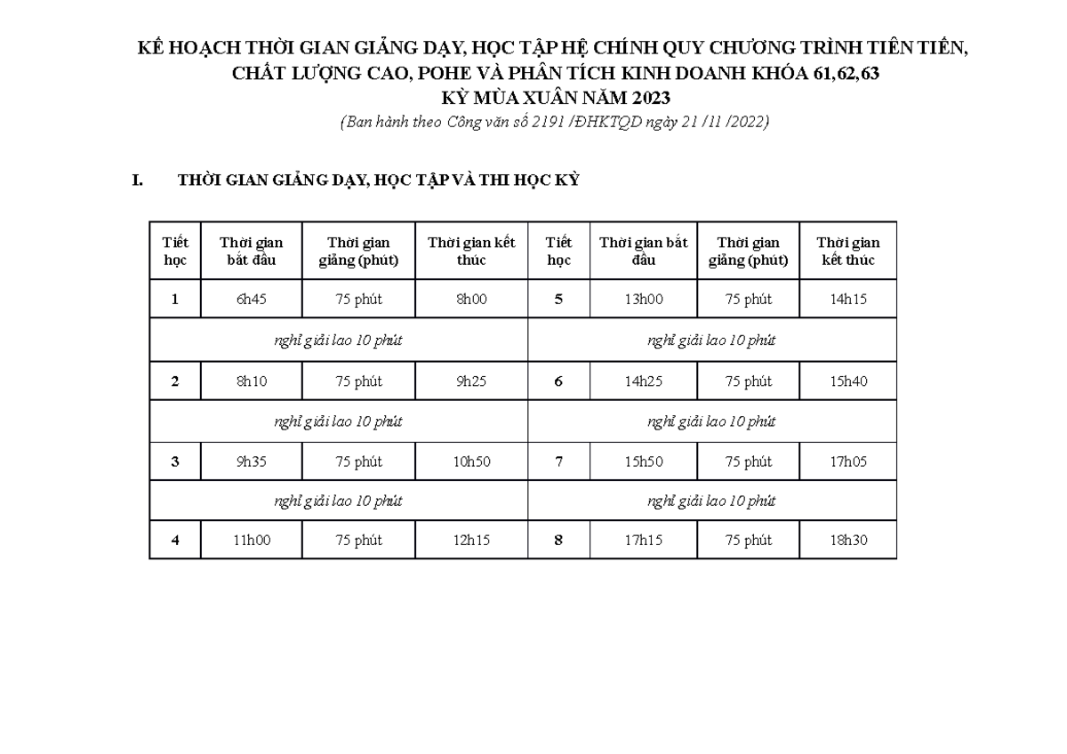 KE Hoach TKB KY MUA XUAN AEP,61.62.63 (loan) - KẾ HOẠCH THỜI GIAN GIẢNG ...