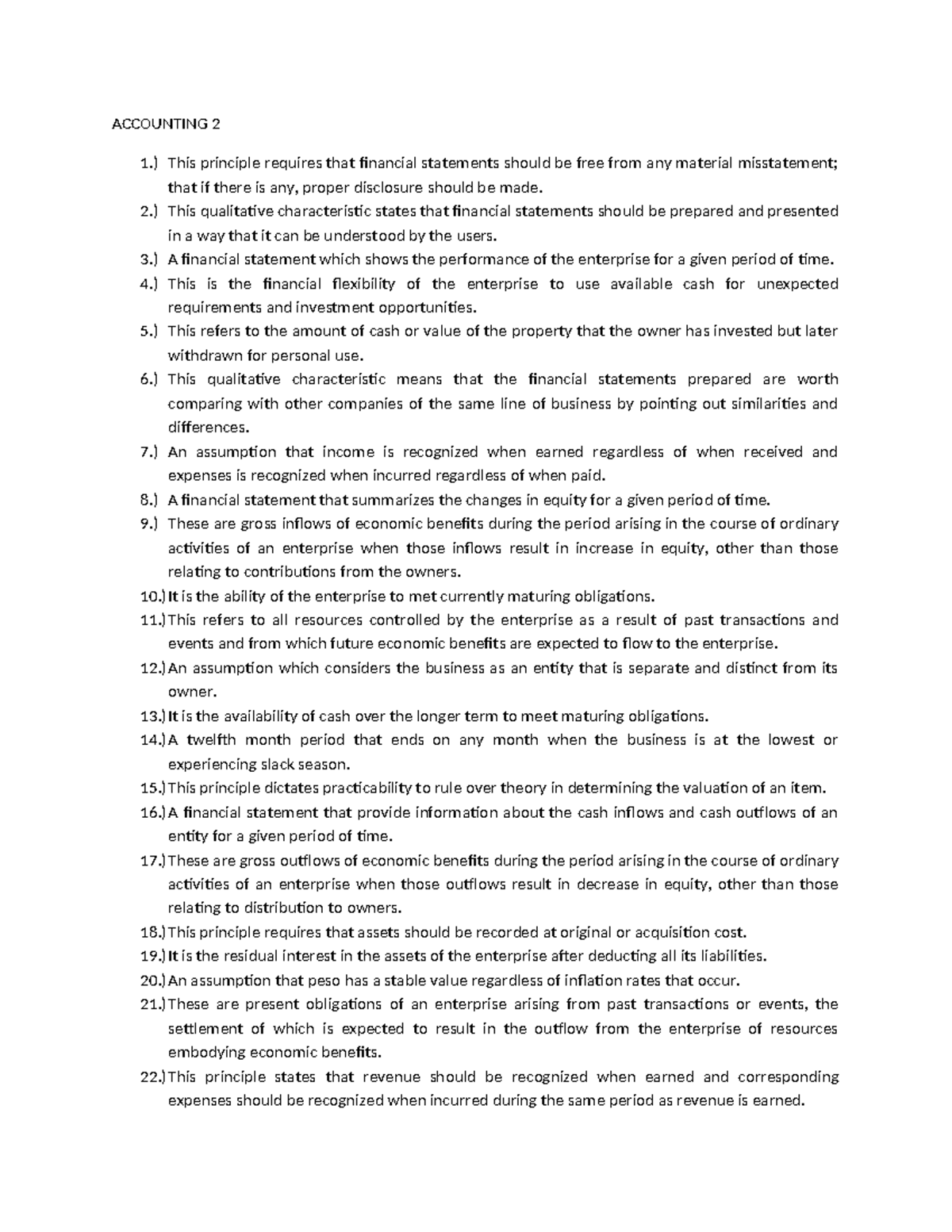 ACC111-Financial Accounting and Reporting - ACCOUNTING 2 1.) This ...