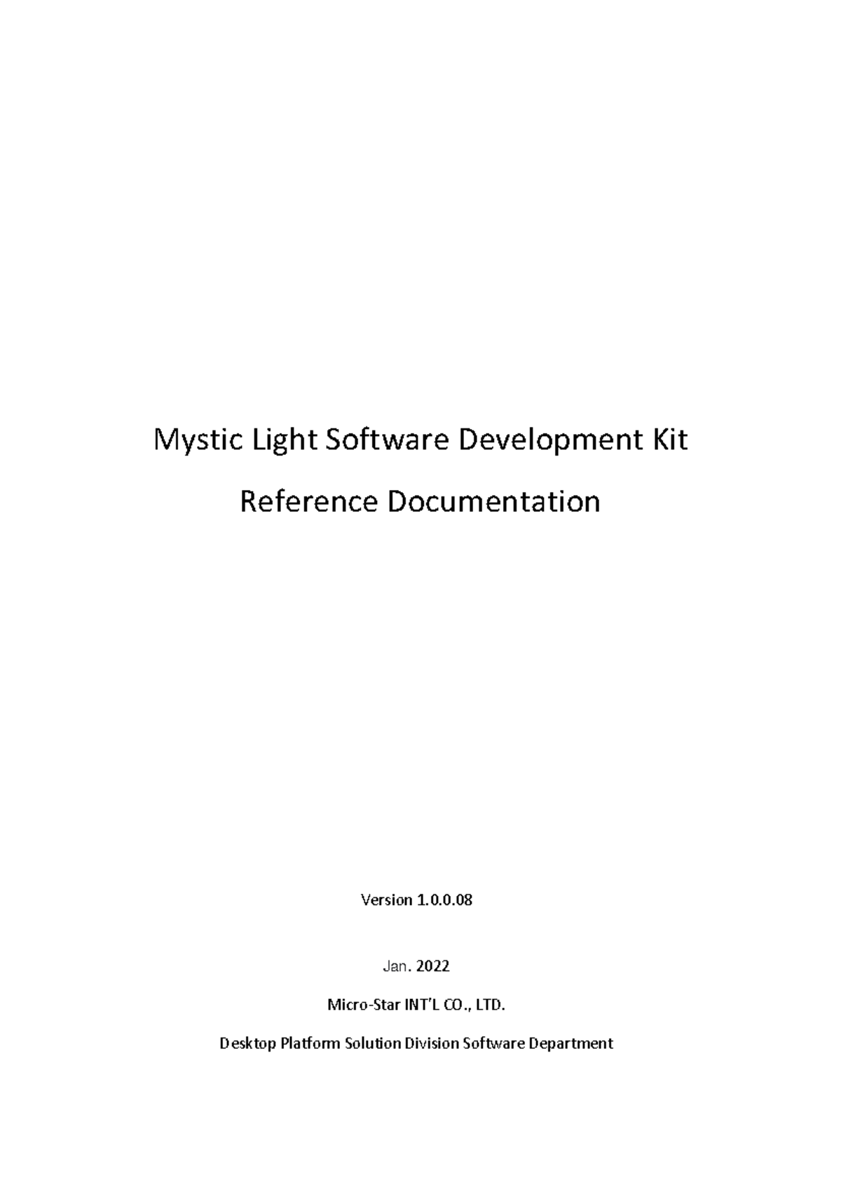Mystic Light Software Development Kit 1.0 - Mystic Light Software ...