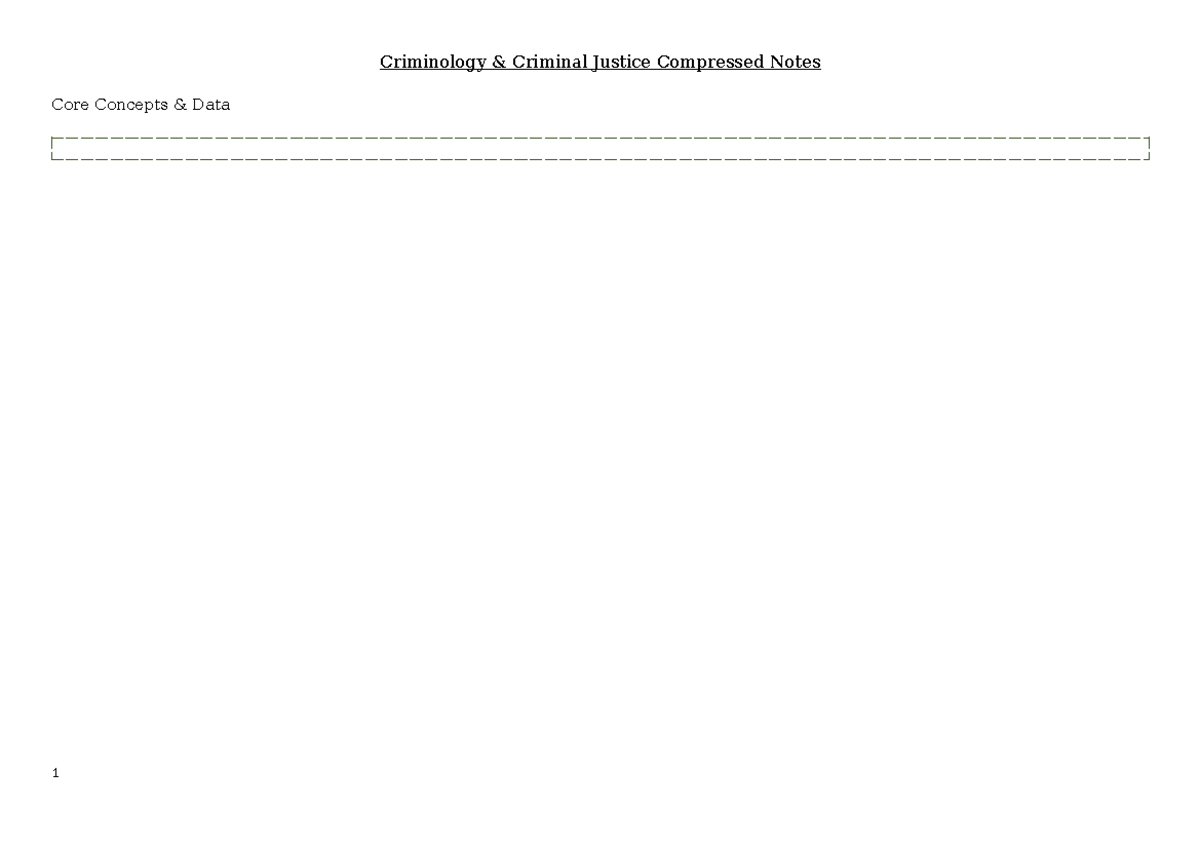 Criminology & Criminal Justice Compressed Notes - Criminology ...