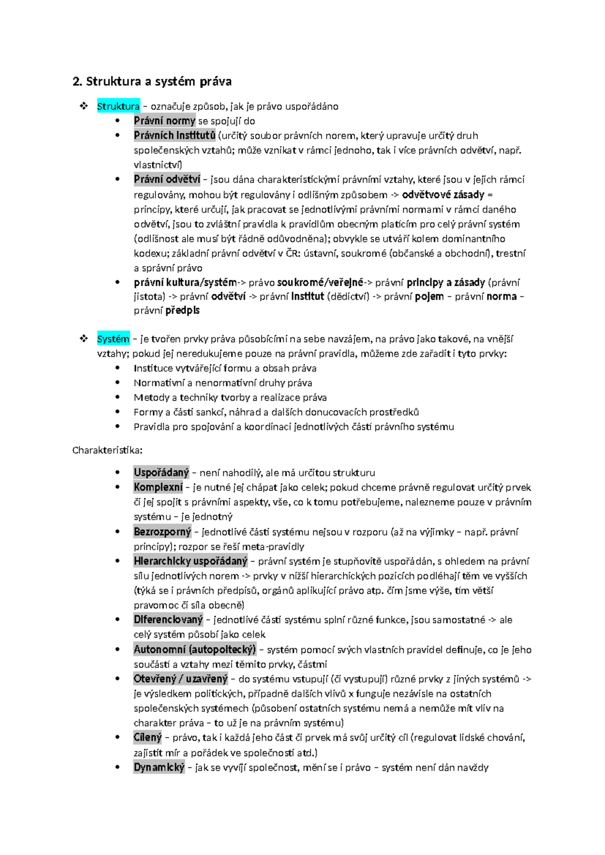 Teorka 2. - struktura a systém práva - 2. Struktura a systém práva ...