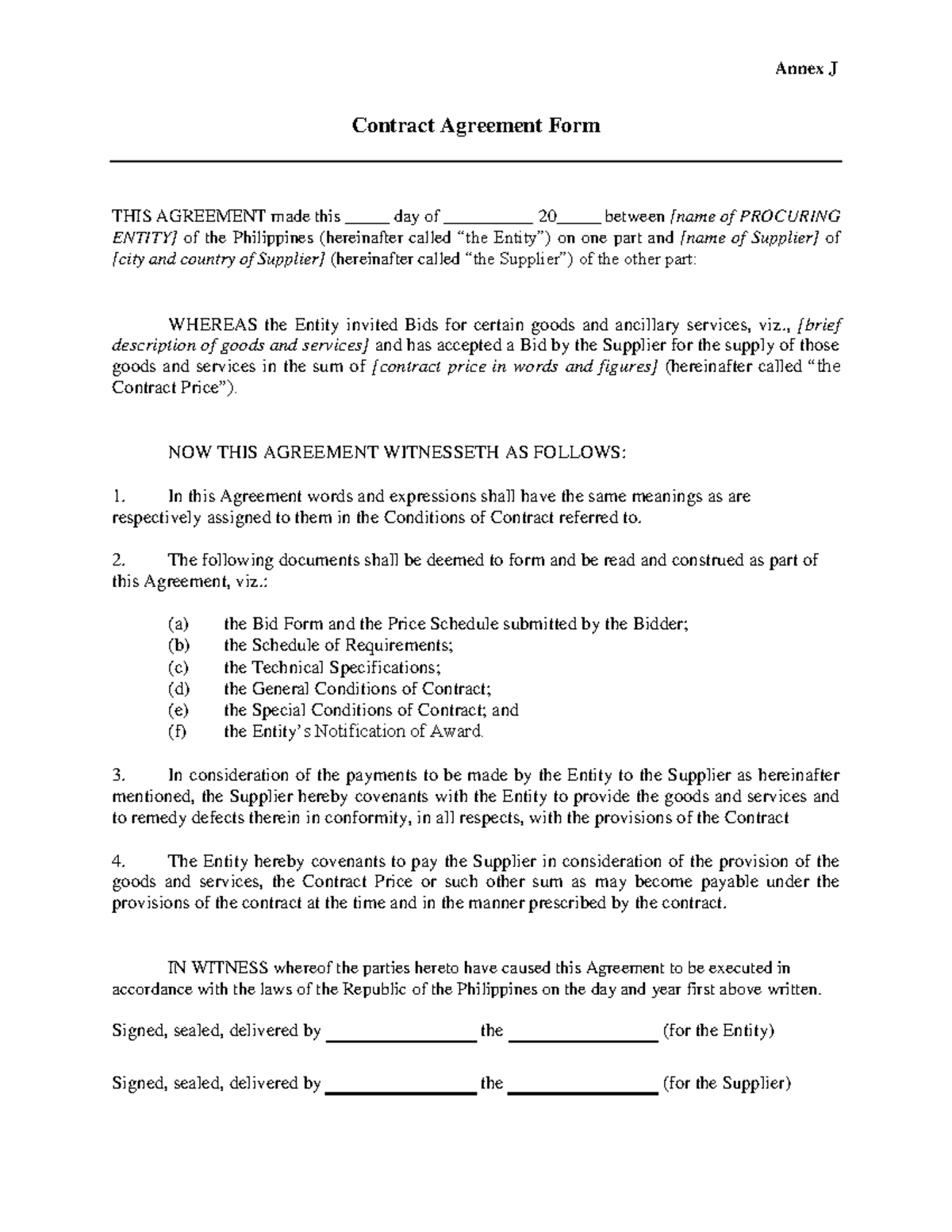 Annex-J Contract-Agreement-Form - Annex J Contract Agreement Form THIS ...