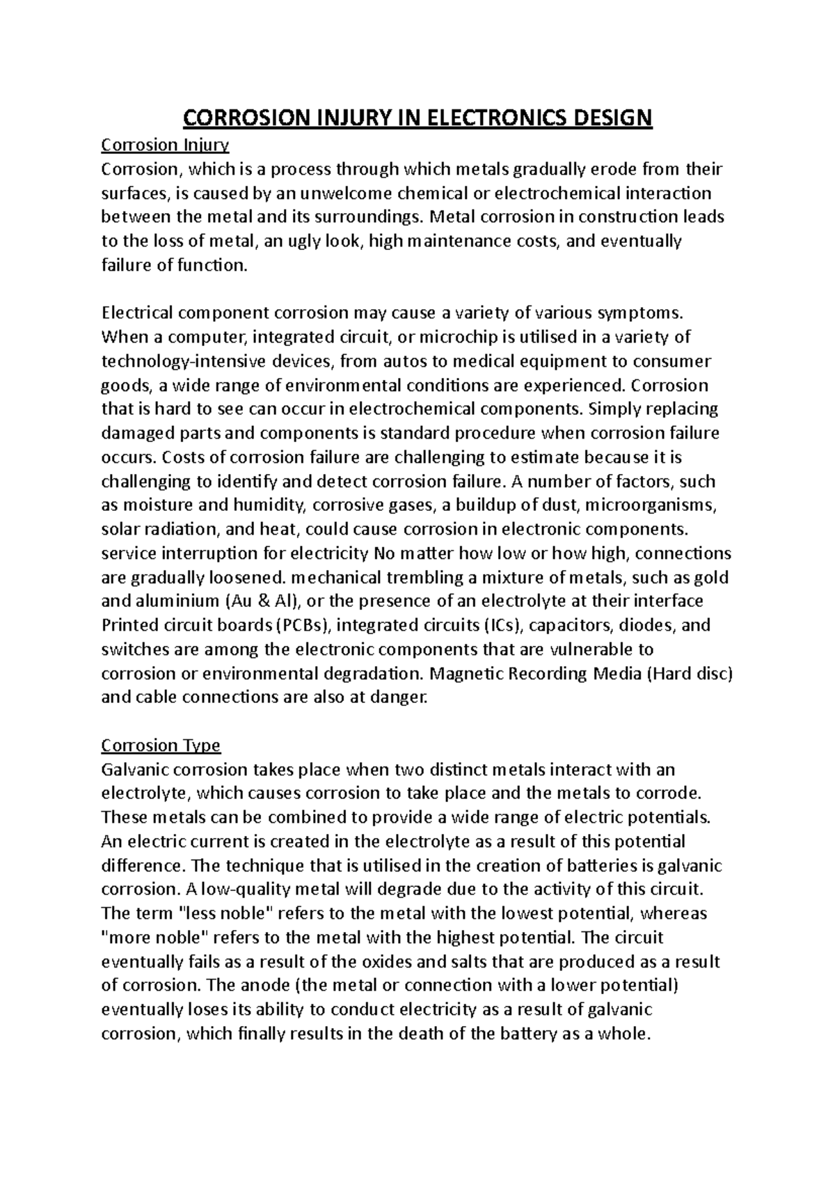 Corrosion Injury in Electronics Design - CORROSION INJURY IN ...
