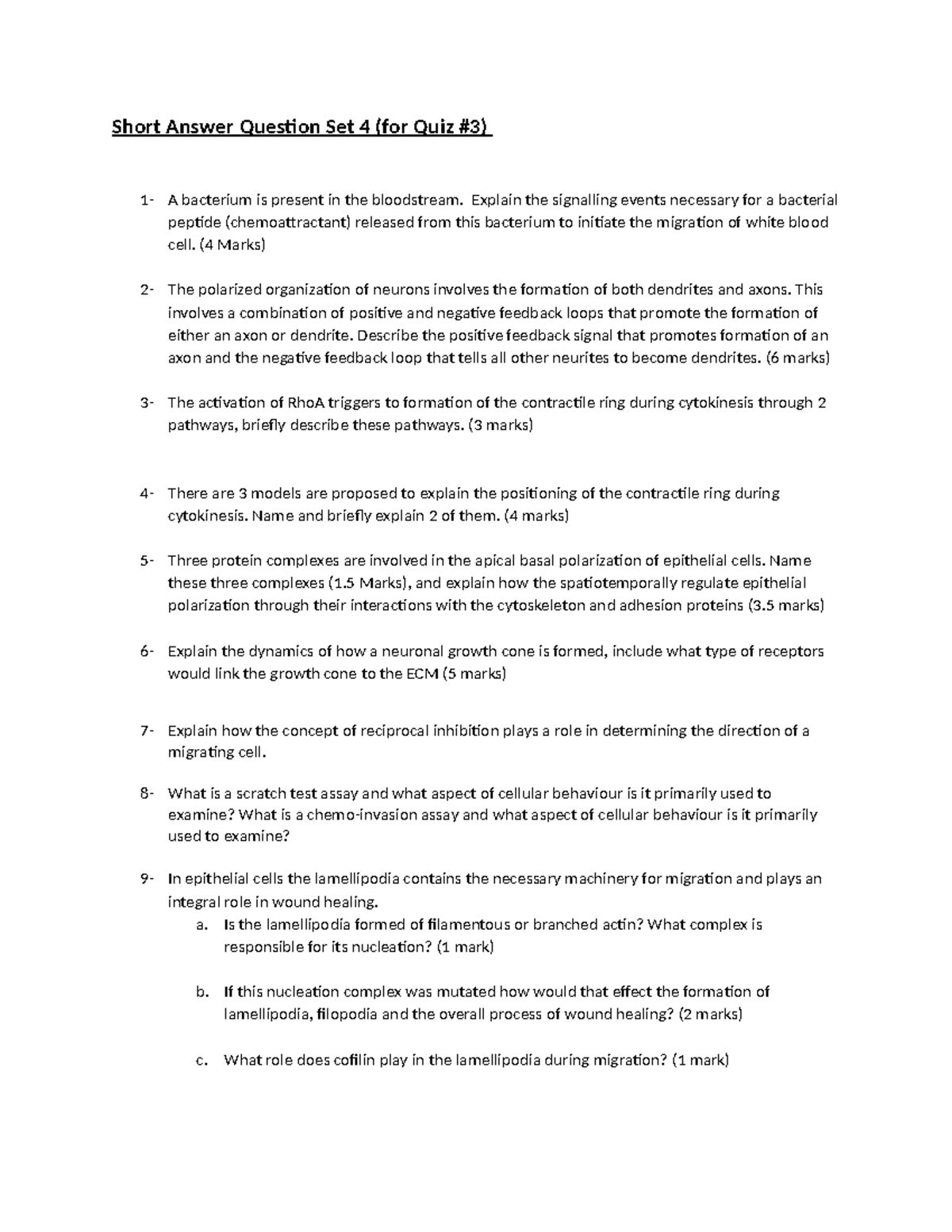 short answer 4, quiz 3 - Short Answer Question Set 4 (for Quiz #3) 1- A ...