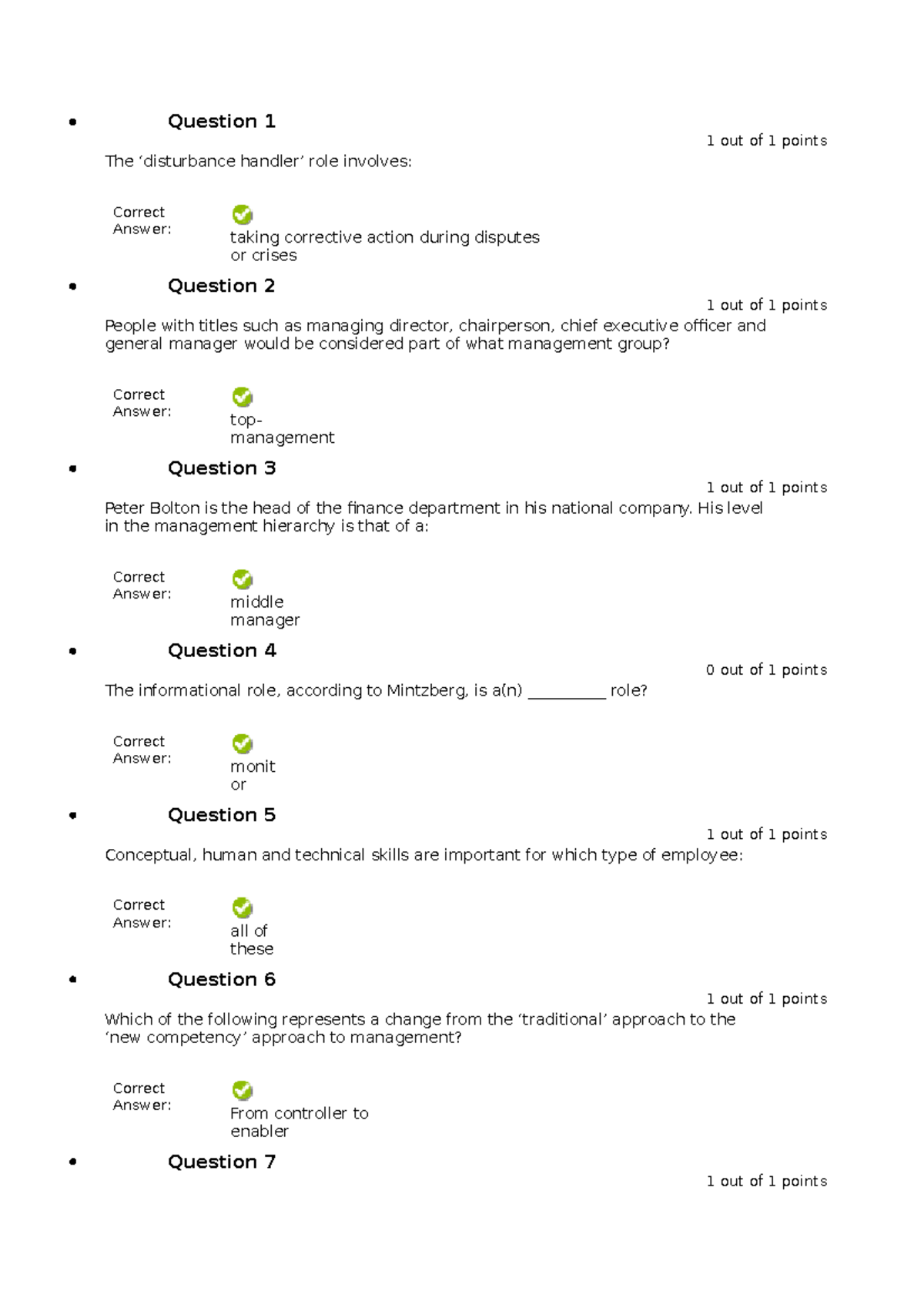Quiz 1 - Lecture notes 1-3 - Question 1 1 out of 1 points The ...