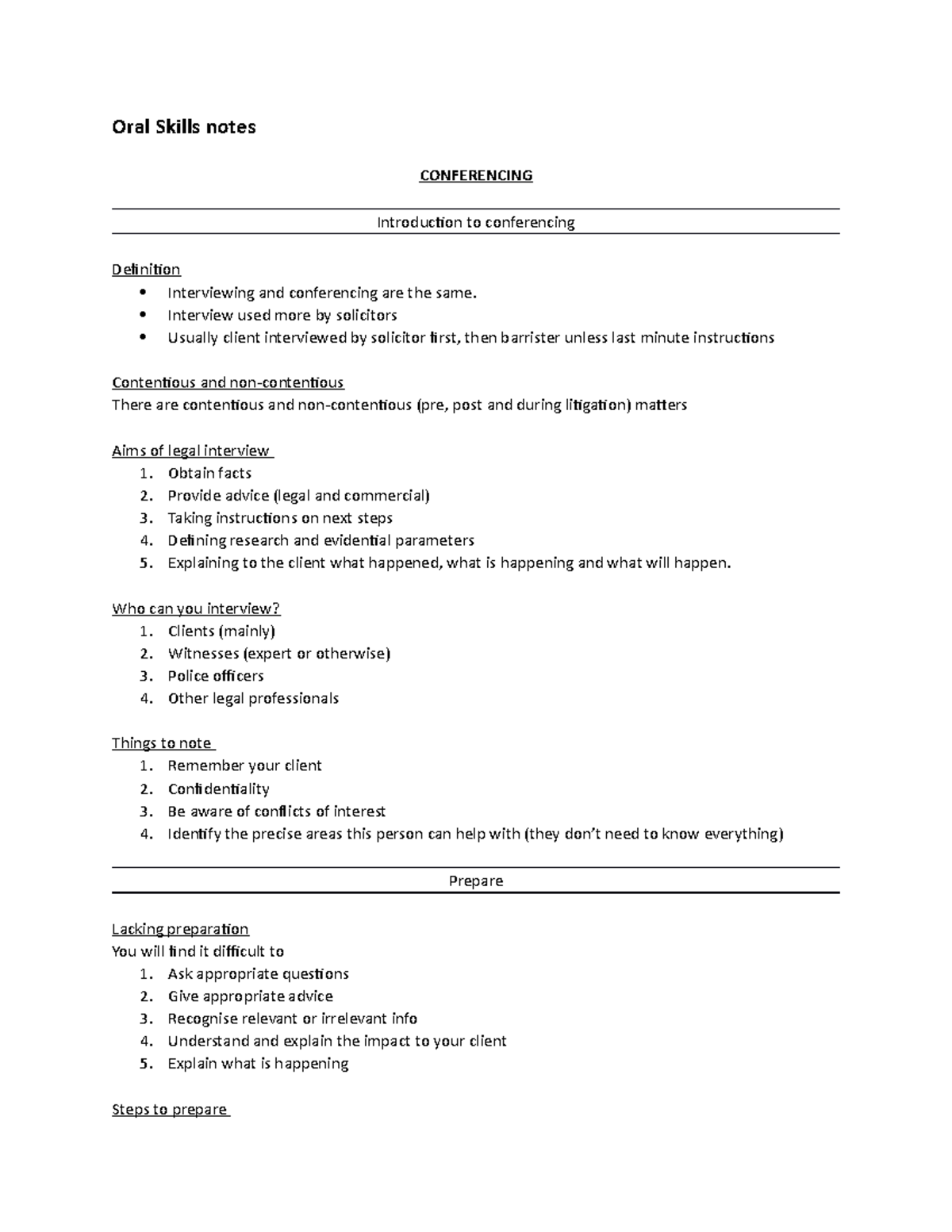 Oral Skills notes - Oral Skills notes CONFERENCING Introduction to ...