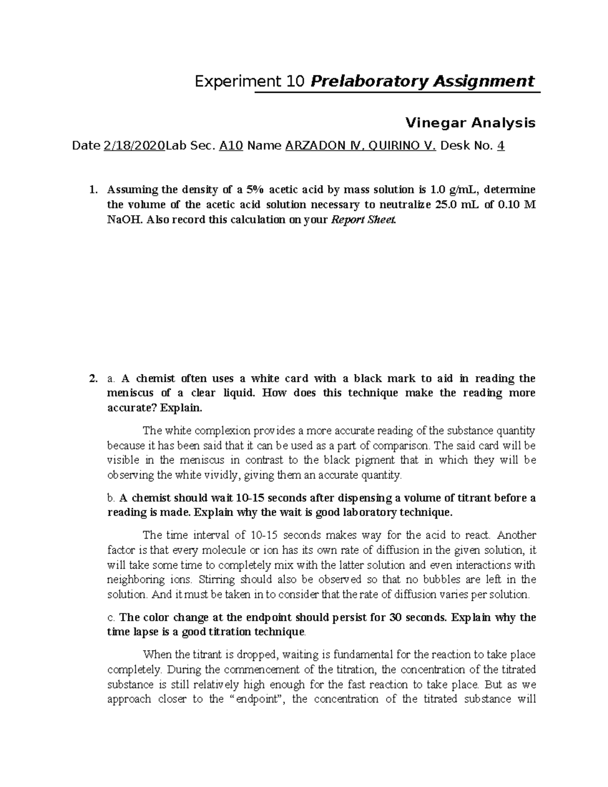 449504839 Experiment 10 Prelaboratory Assignment - Experiment 10 Prelaboratory Assignment ...