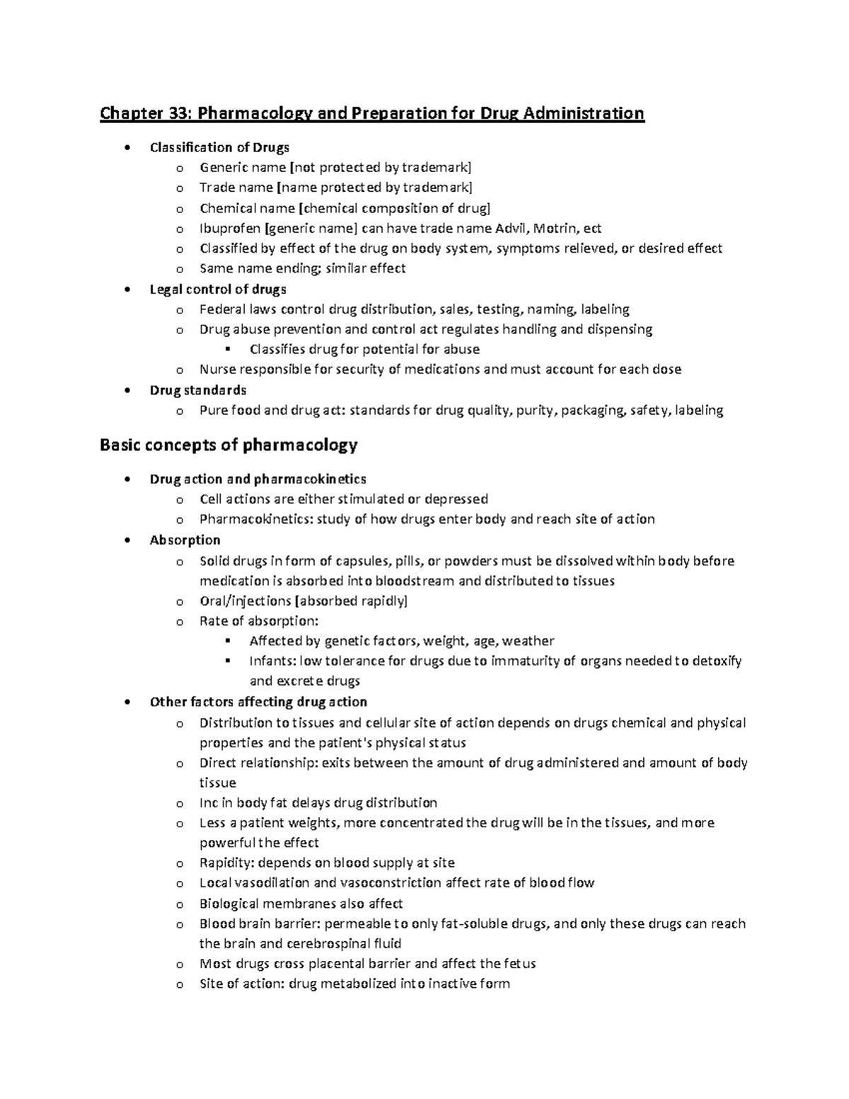 Ch 33 - ch 33 textbook fundamentals - Chapter 33: Pharmacology and ...