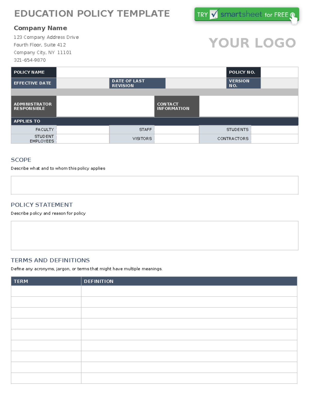 IC Education Policy Template 9239 01 - EDUCATION POLICY TEMPLATE ...
