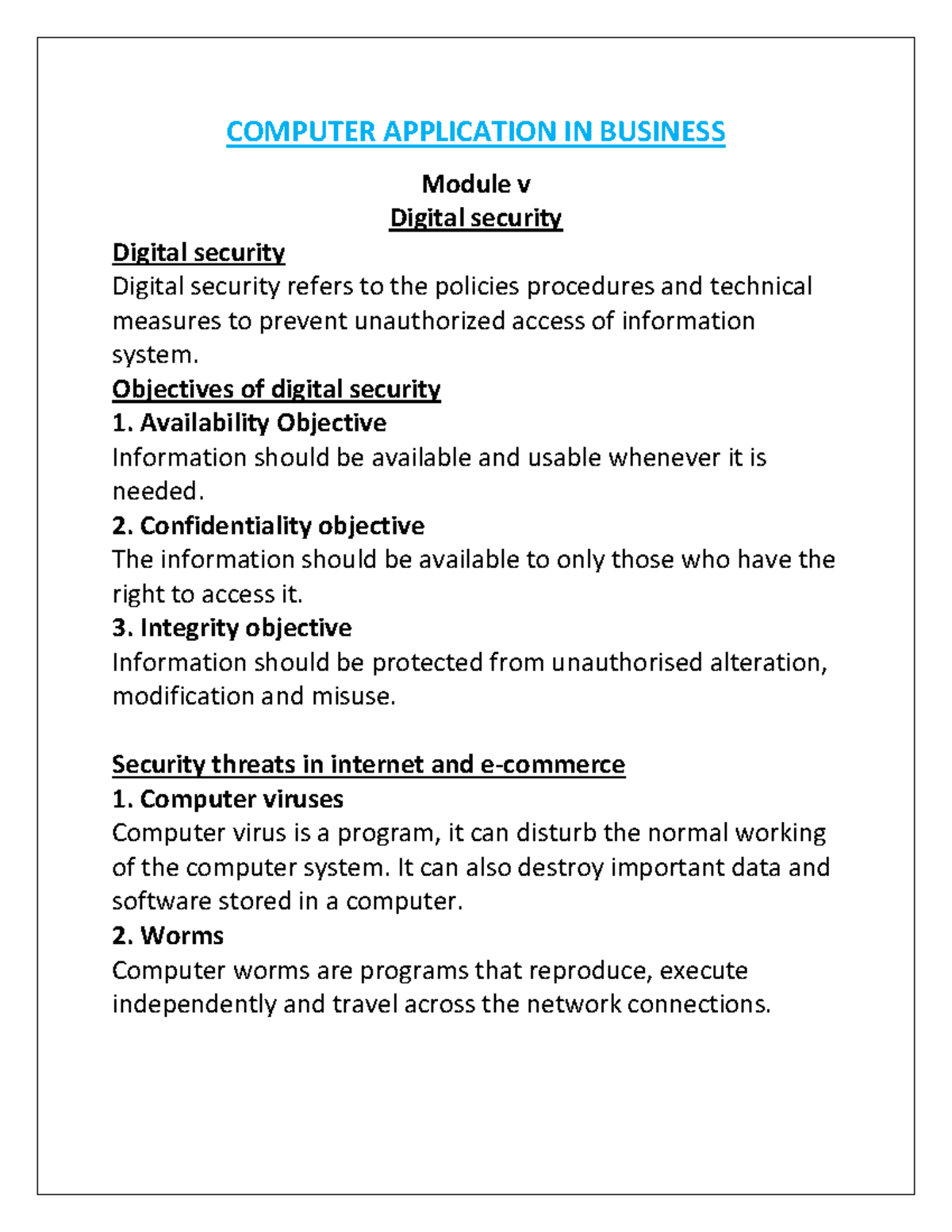 4 6030648891249003896 COMPUTER APPLICATION IN BUSINESS Module V