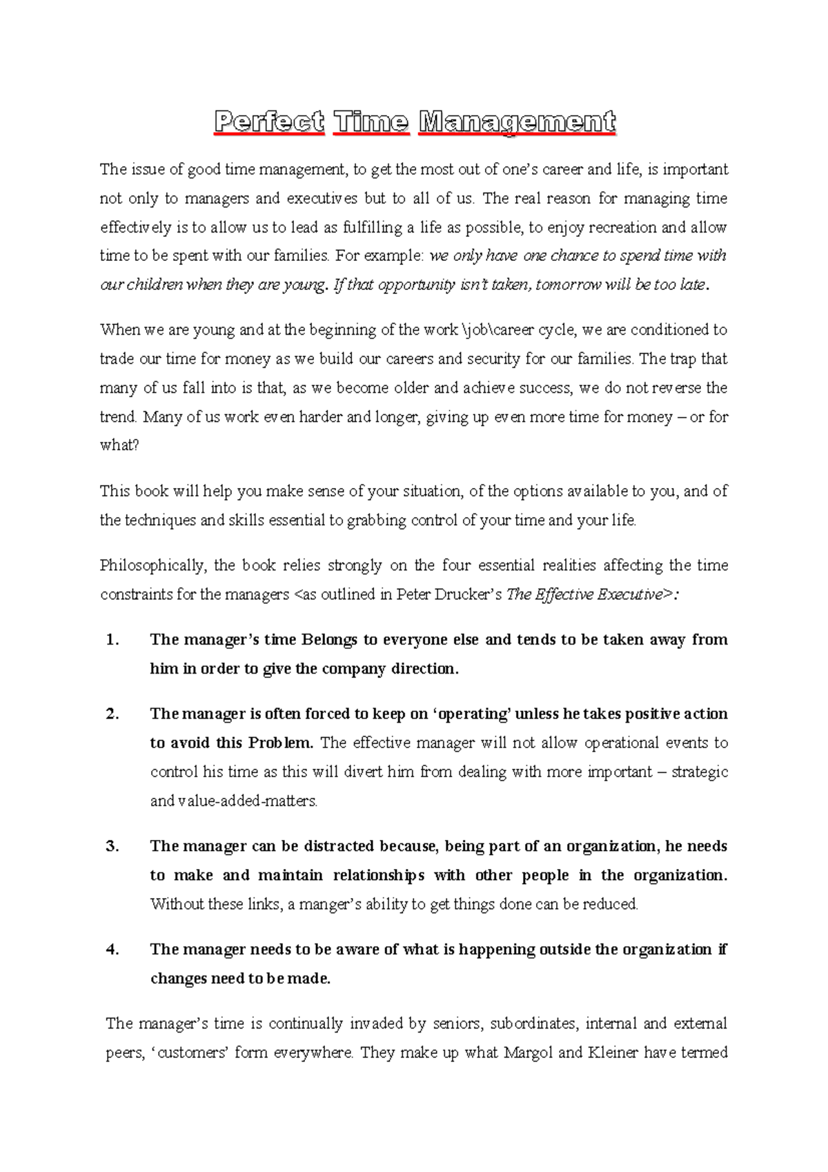 Perfect time management - PPerfect Time Managementerfect Time ...