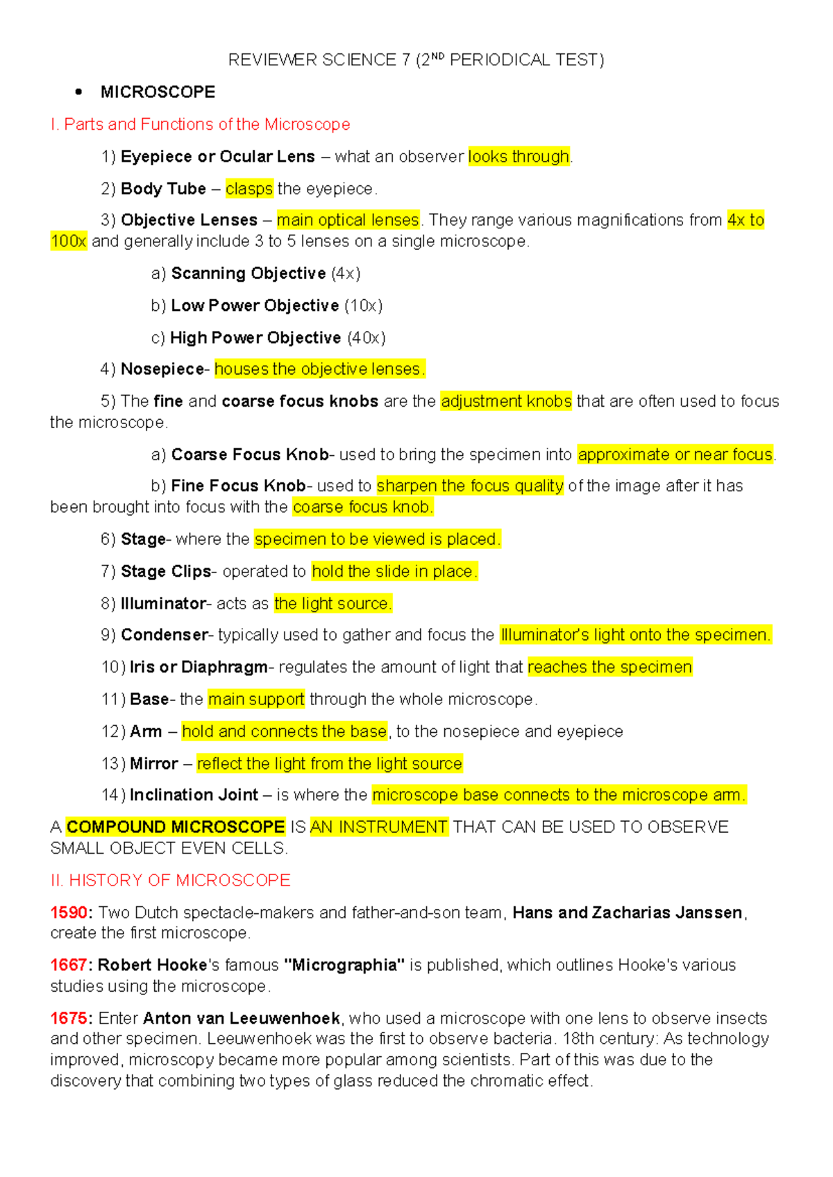 Reviewer Science 7 - REVIEWER SCIENCE 7 (2ND PERIODICAL TEST ...