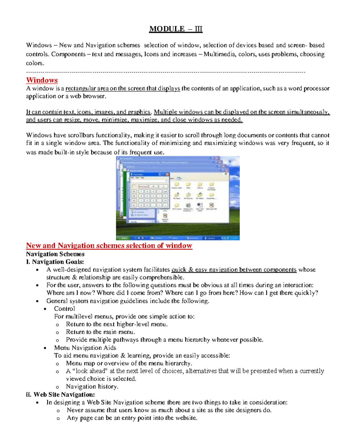 Module-3 - ude properly - MODULE – III Windows – New and Navigation ...