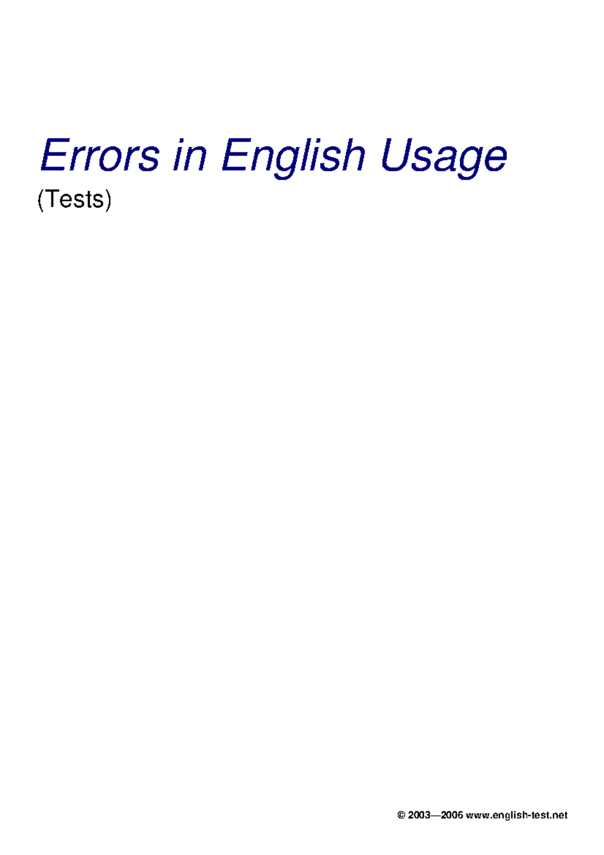 20987772 English Grammar Tests Part2 - TESTS Errors in English Usage ...
