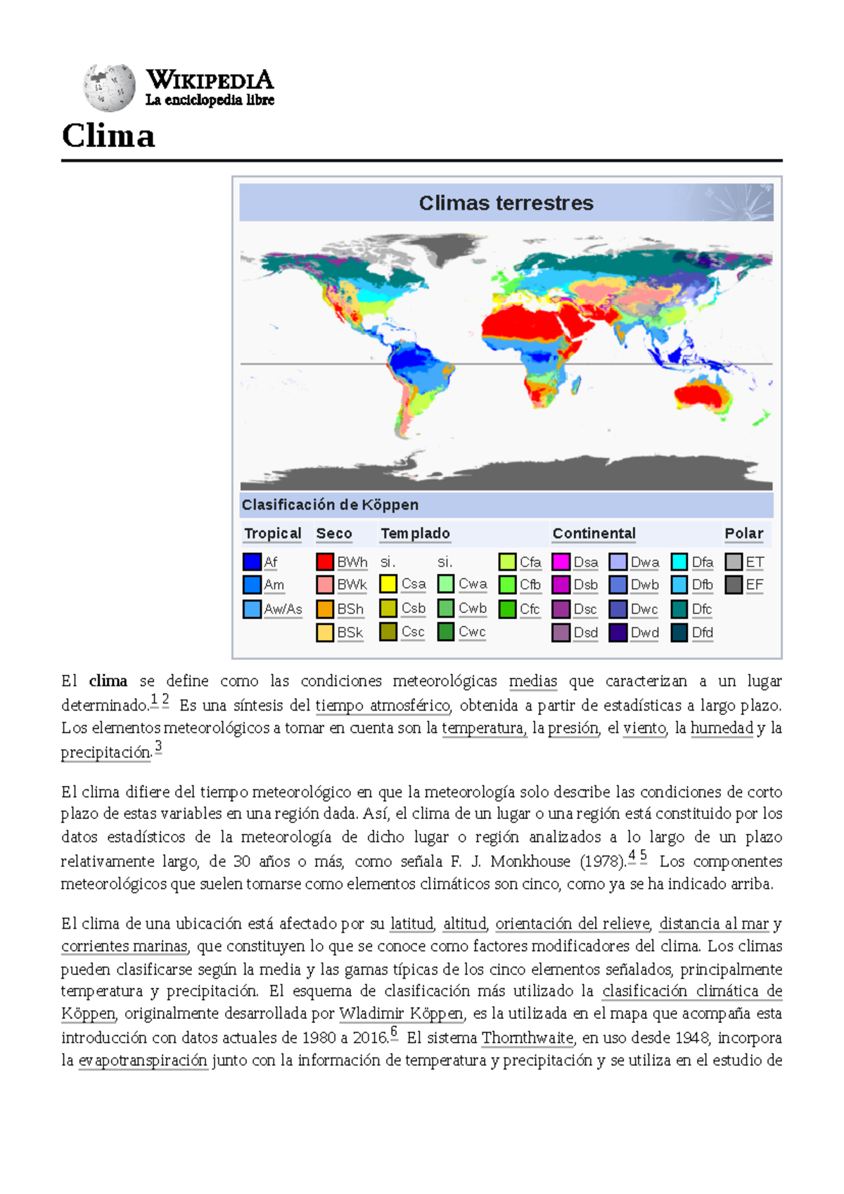 Clima - Csa Csb Csc si. Cwa Cwb Cwc Cfa Cfb Cfc Dsa Dsb Dsc Dsd Dwa Dwb ...