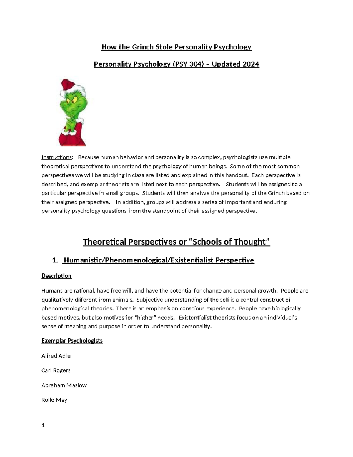 How the Grinch Stole Personality Psychology Class - How the Grinch ...