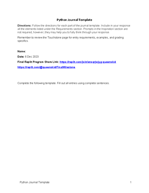 Python Journal A Jones - Final project example - Python Journal ...