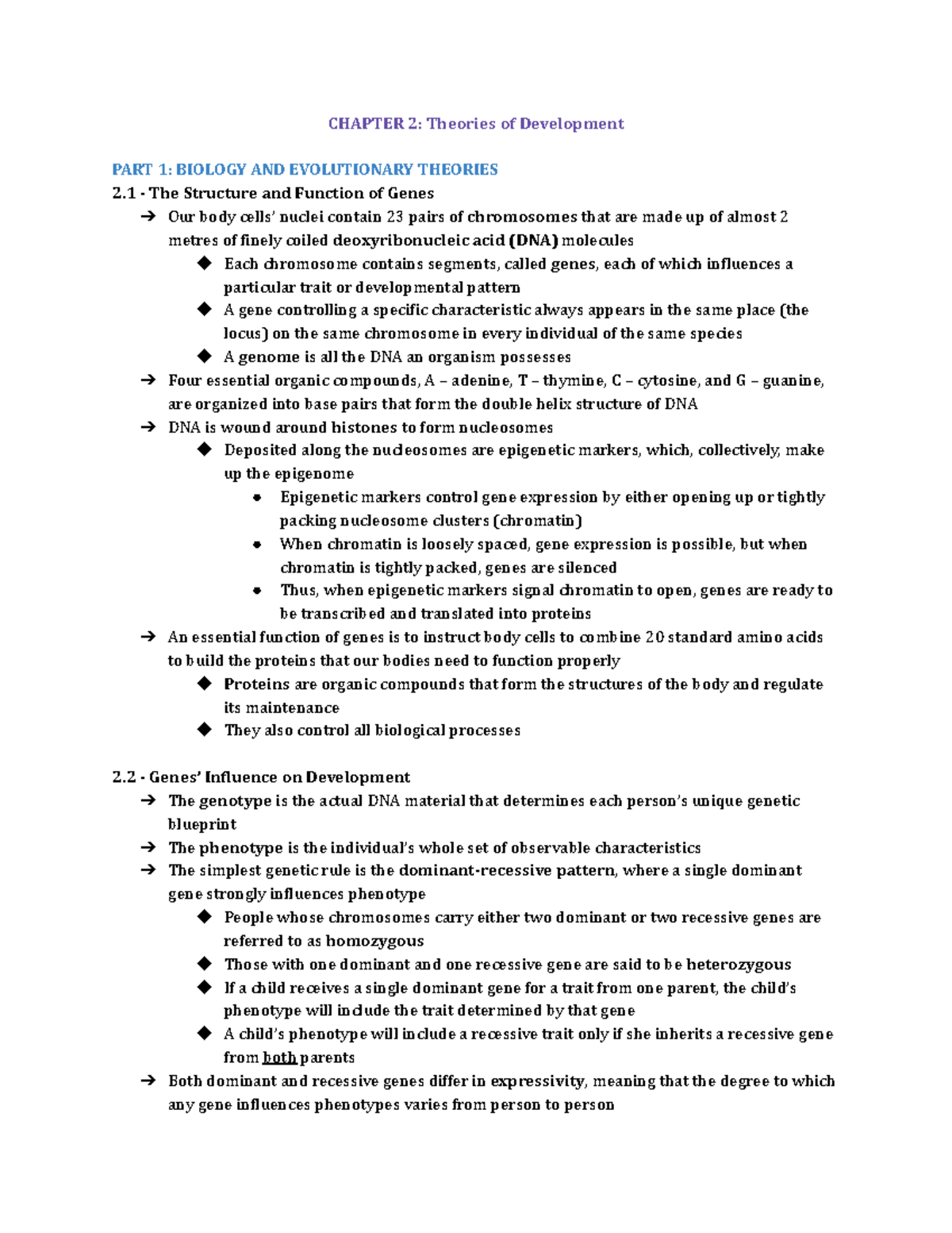 Chapter 2 - Theories of Development - CHAPTER 2: Theories of ...