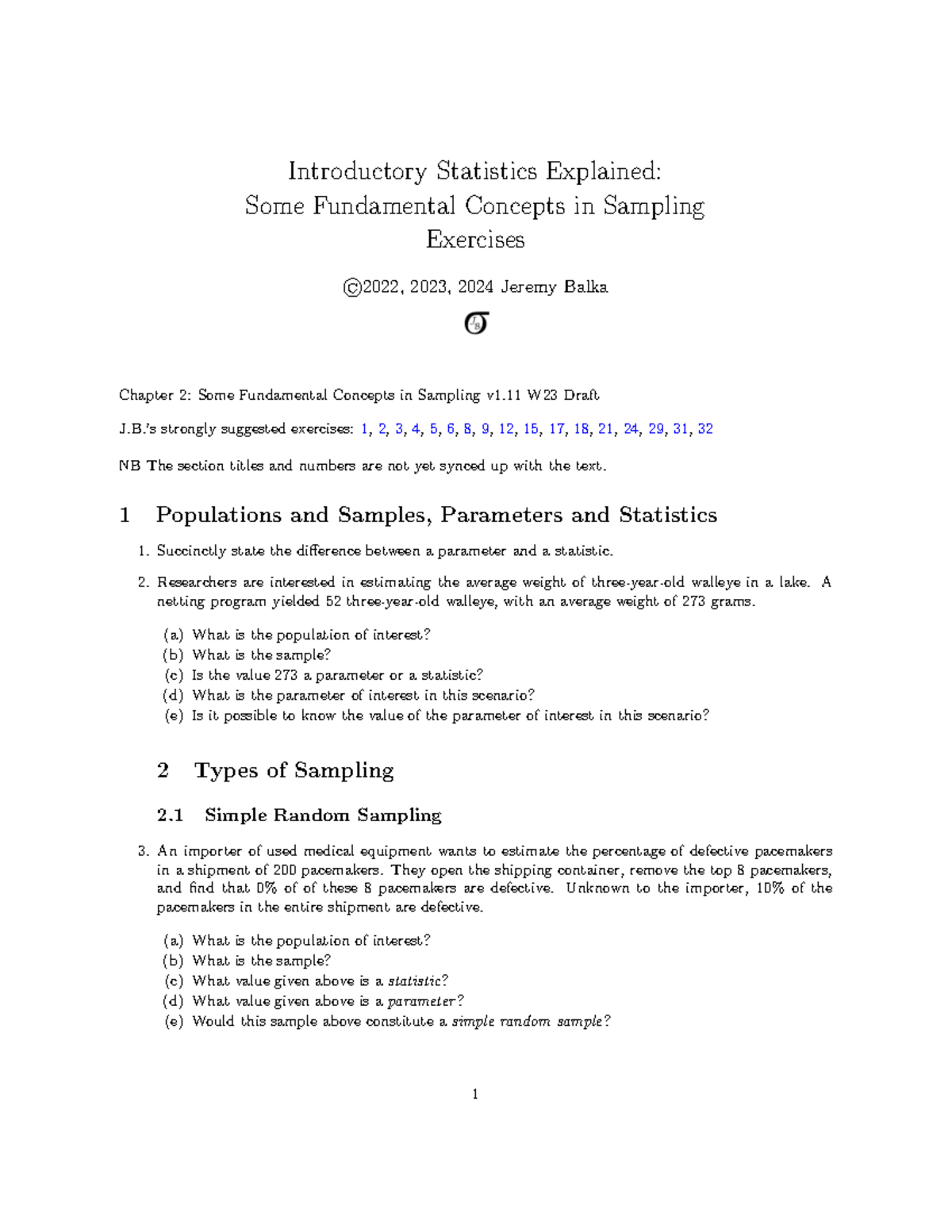 Jb ise exercises gatheringdata - Introductory Statistics Explained: Some Fundamental Concepts in ...