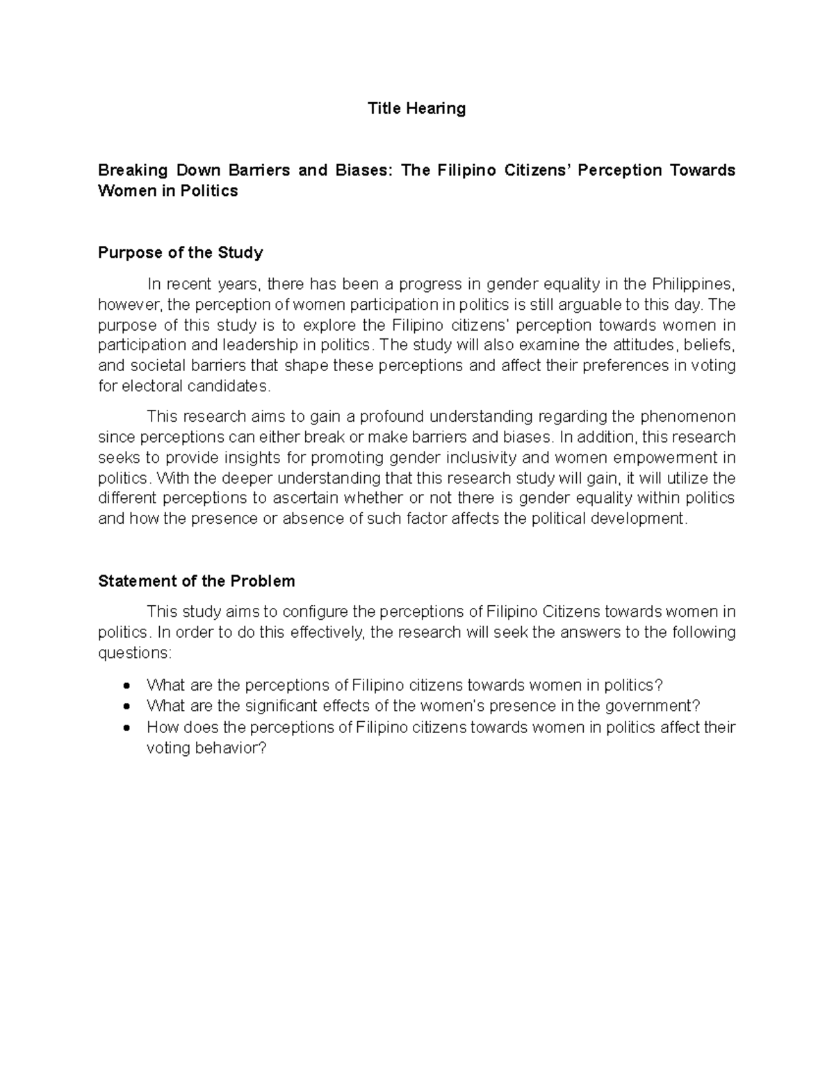 Title Hearing - Title Hearing Breaking Down Barriers and Biases: The ...
