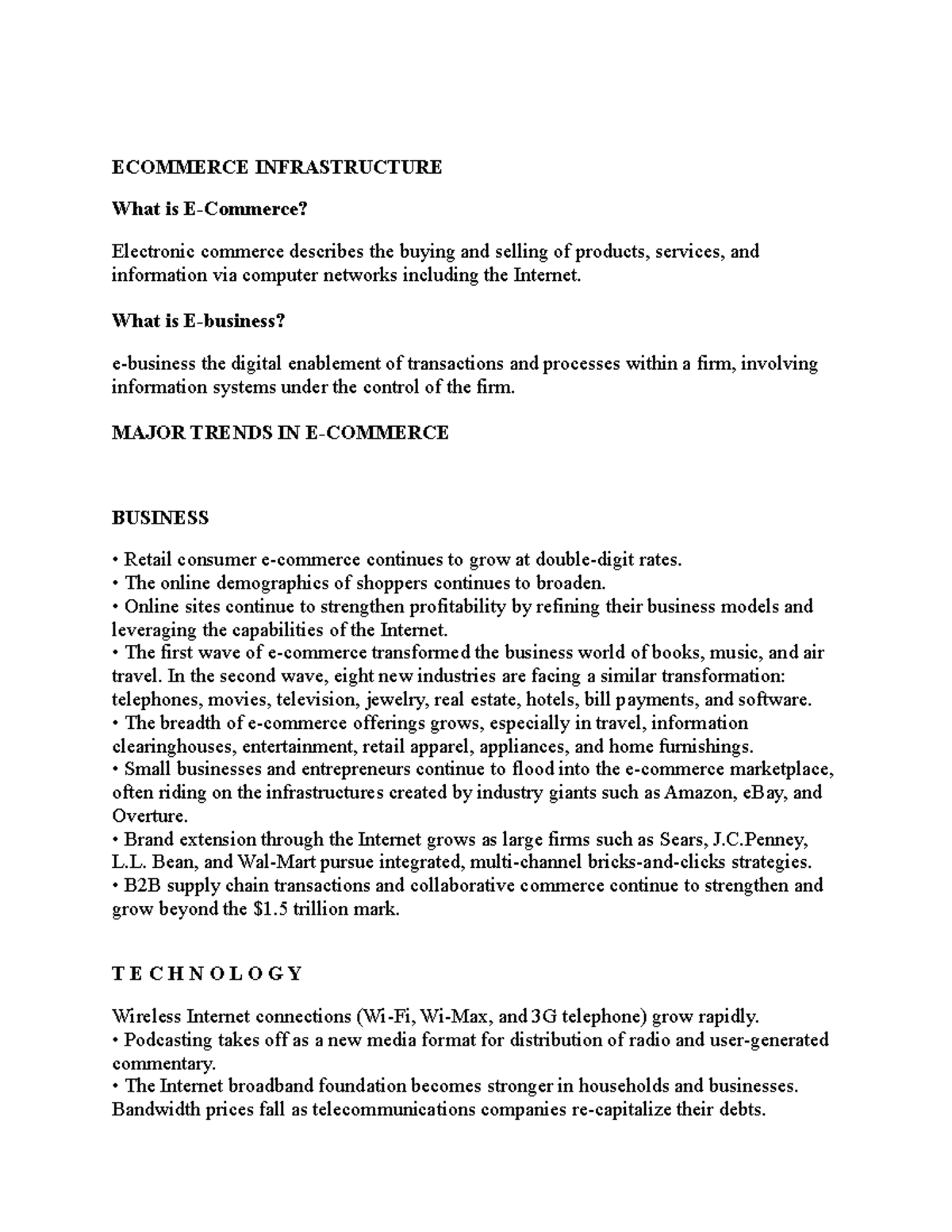 Securing Ecommerce Notes Ecommerce Infrastructure What Is E Commerce