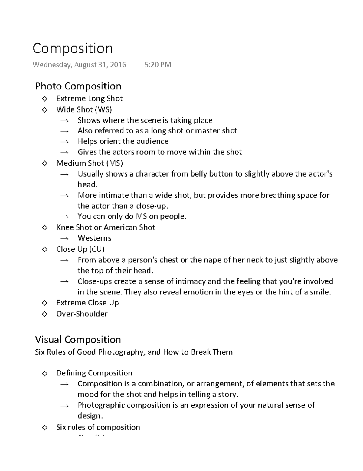 Composition - Lecture notes 1 - Composition Wednesday, August 31, 2016 ...