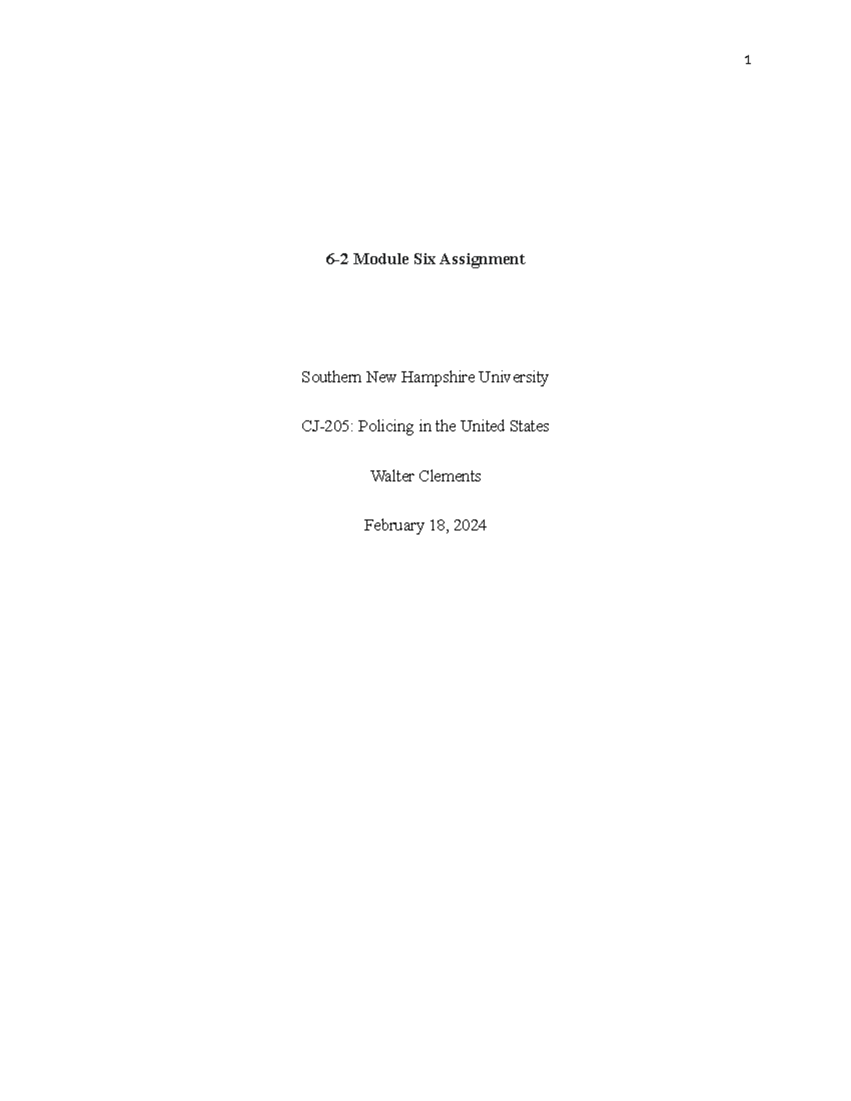 6-2 Module Six Assignment - 6-2 Module Six Assignment Southern New ...