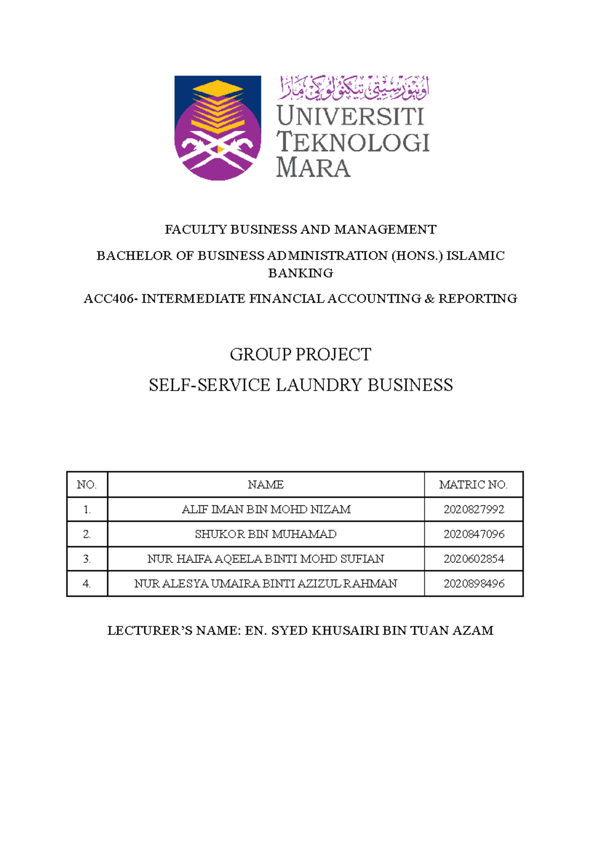 Background of the organization - FACULTY BUSINESS AND MANAGEMENT ...