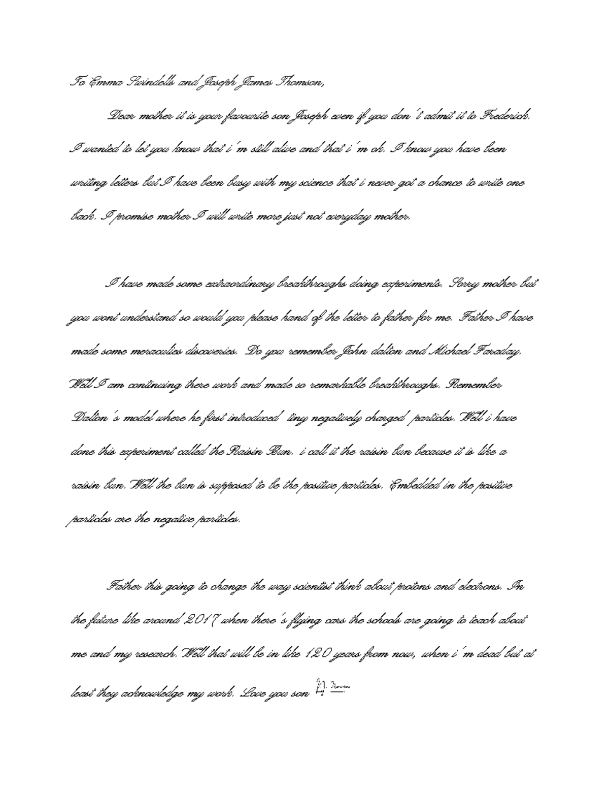 To Emma Swindells and Joseph James Thomson - ToEmma Swindells and ...
