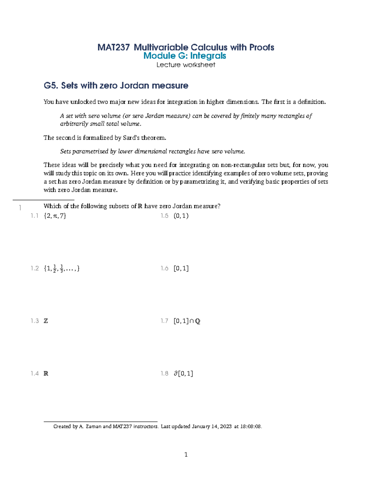Mat237-g5-worksheet - study materials - MAT237 Multivariable Calculus ...
