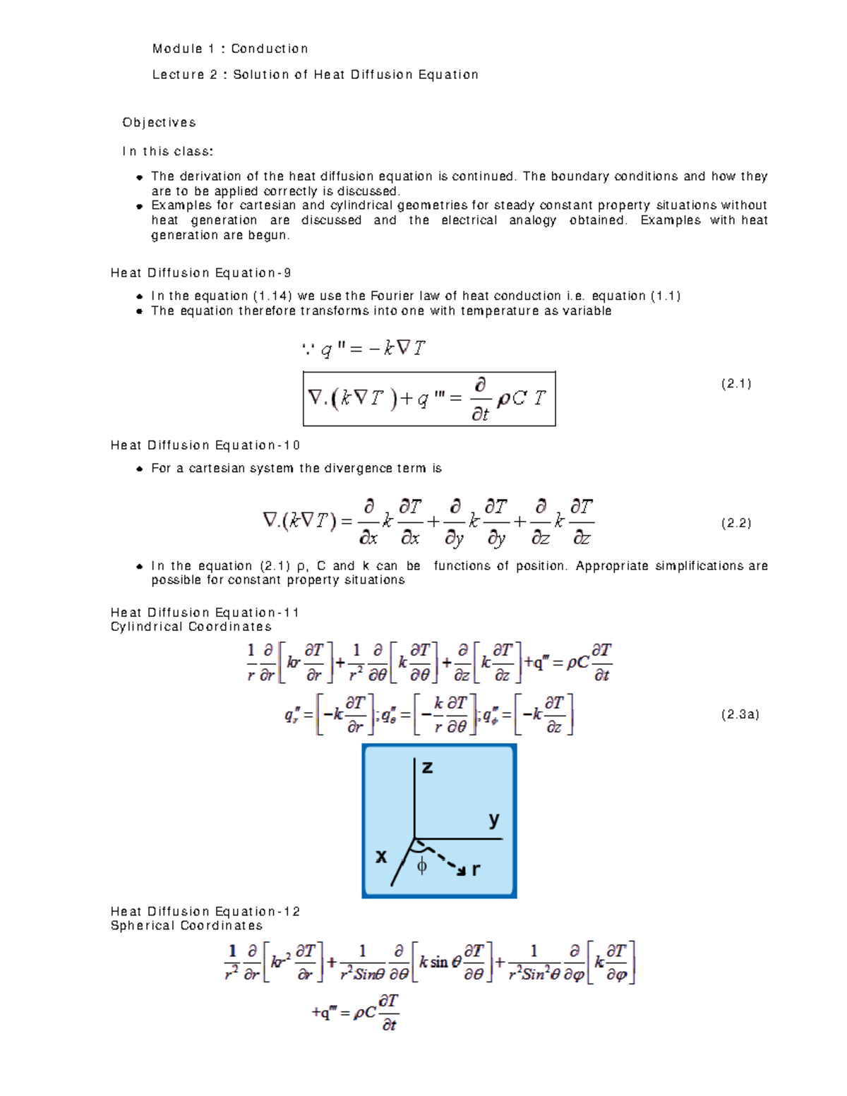Lec2 - Heat Transfer - M o d u l e 1 : Co n d u c t i o n Le c t u r e ...