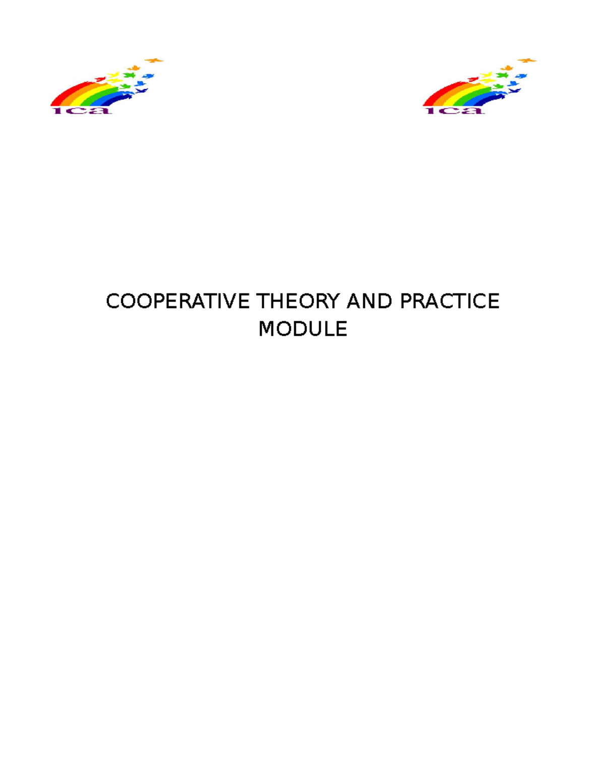 Coop theory Module - Lecturer note - COOPERATIVE THEORY AND PRACTICE ...