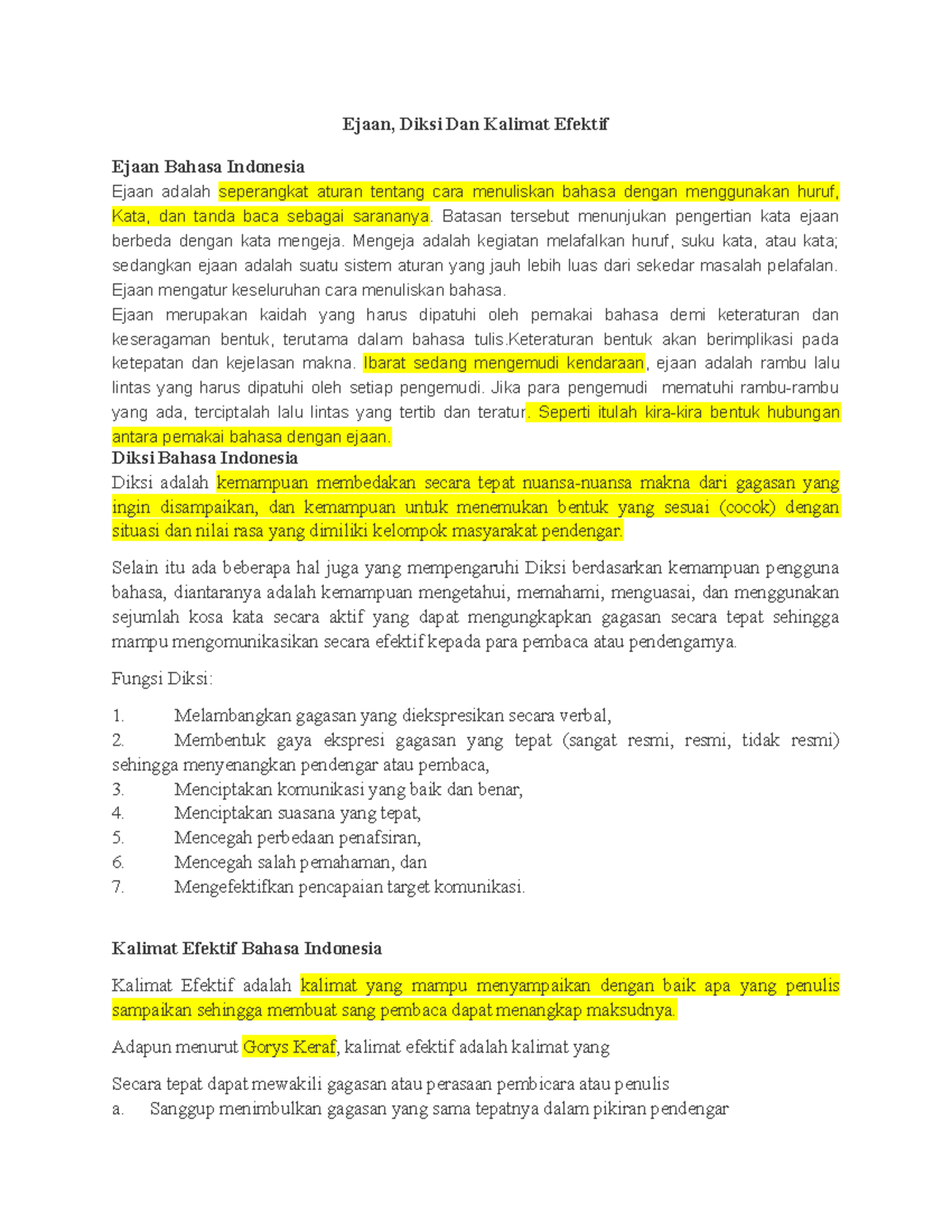 Ejaan Dan Diksi - Ejaan, Diksi Dan Kalimat Efektif Ejaan Bahasa Indonesia Ejaan adalah ...