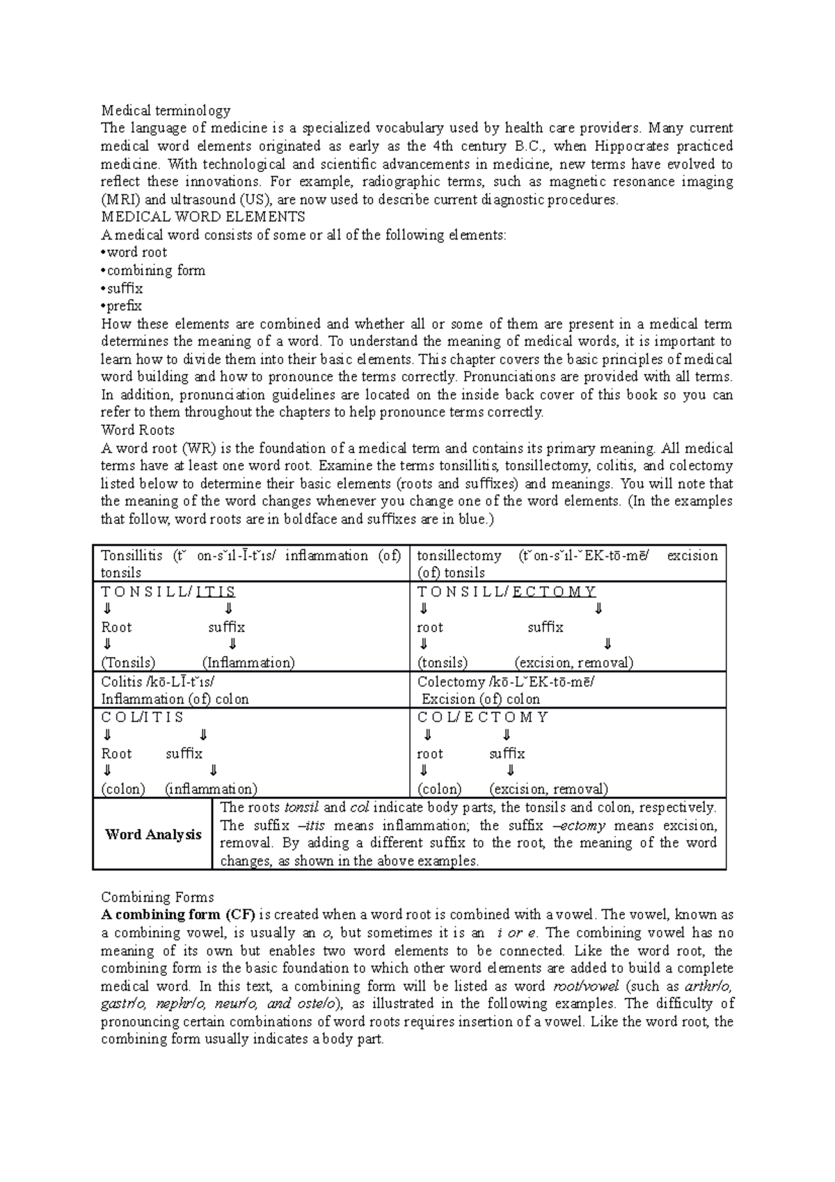 Booklet of medical terminology - Medical terminology The language of ...