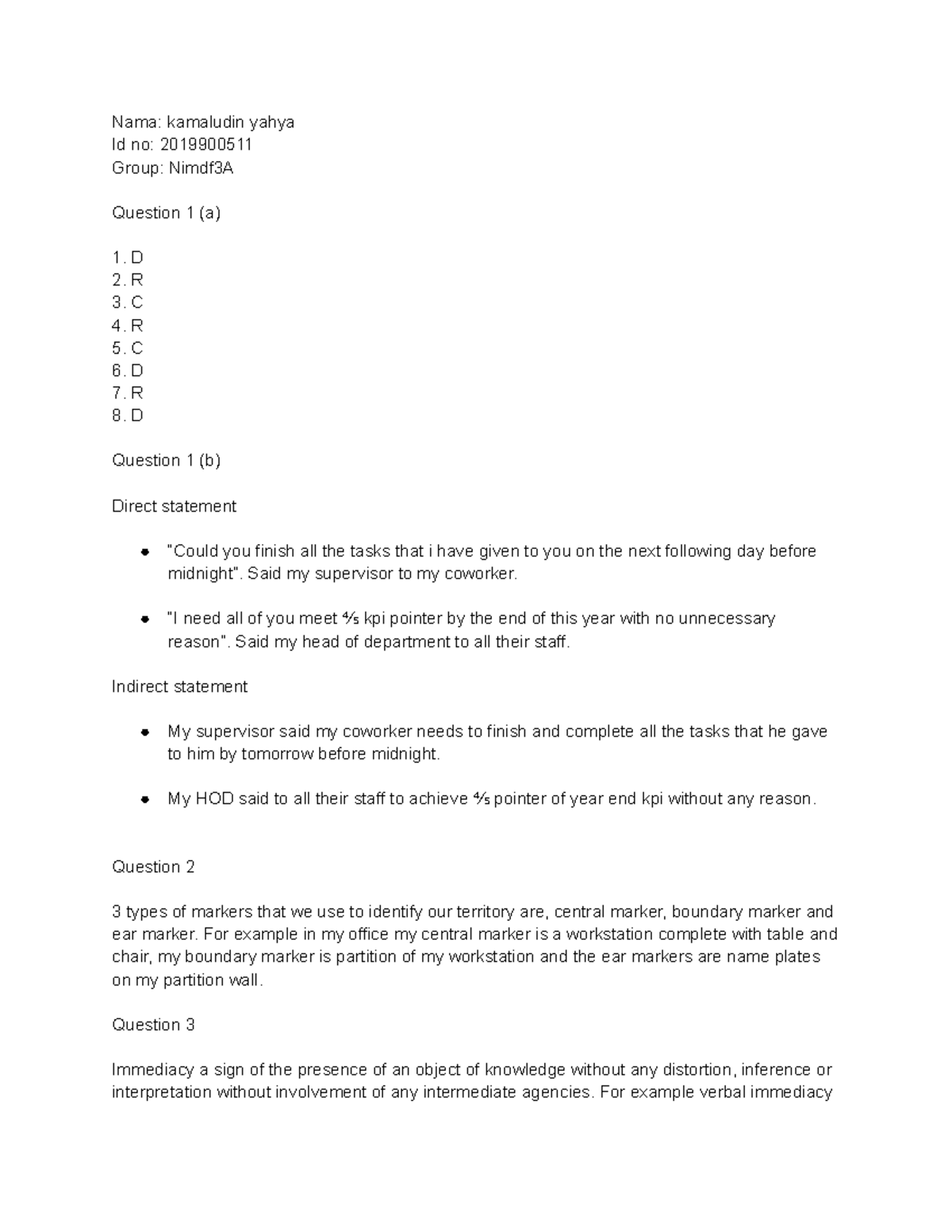 Final test Imd 121 - Human communicate using 3 levels of communication ...